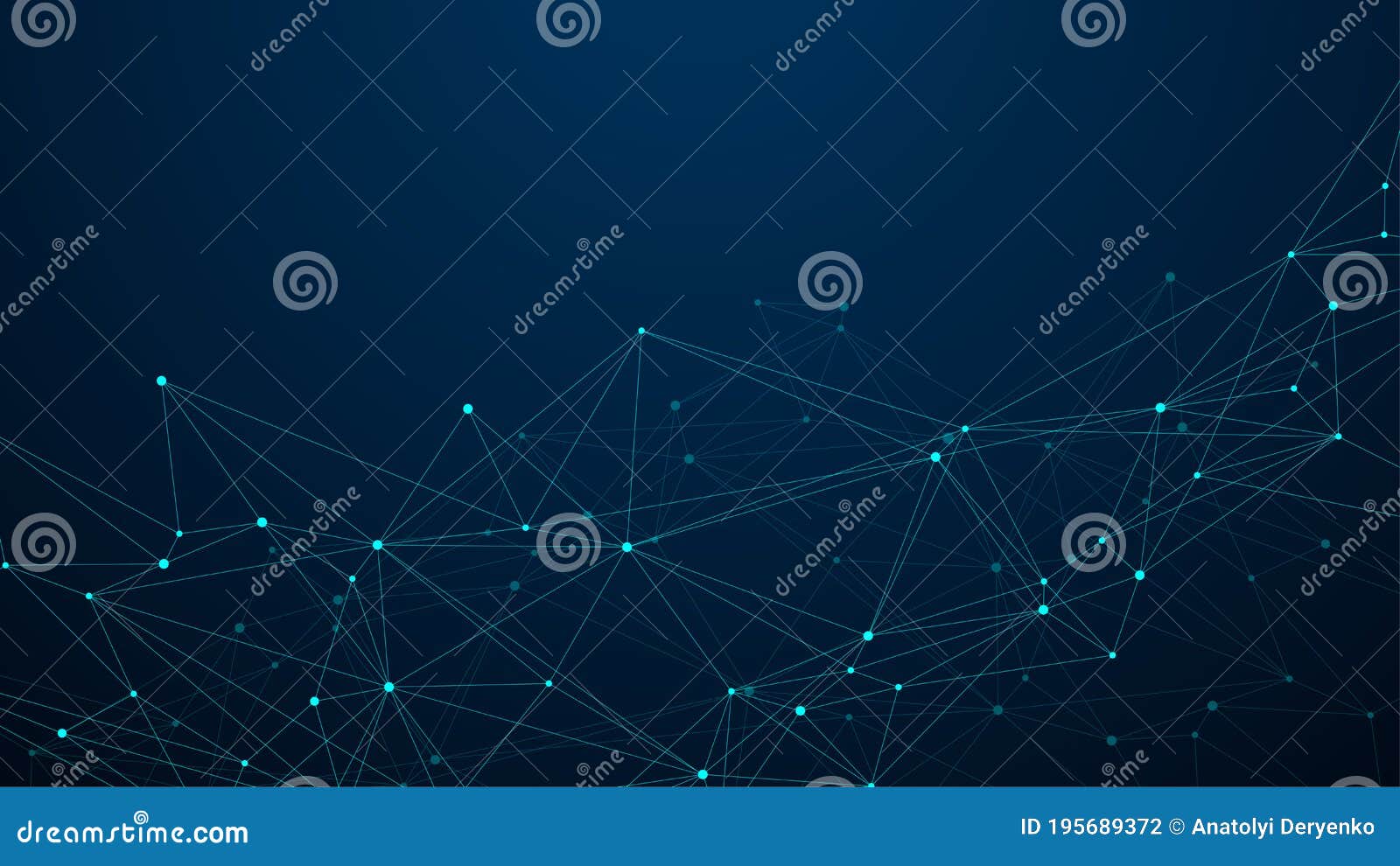 Abstract Digital Network Connection Structure on Blue Background ...