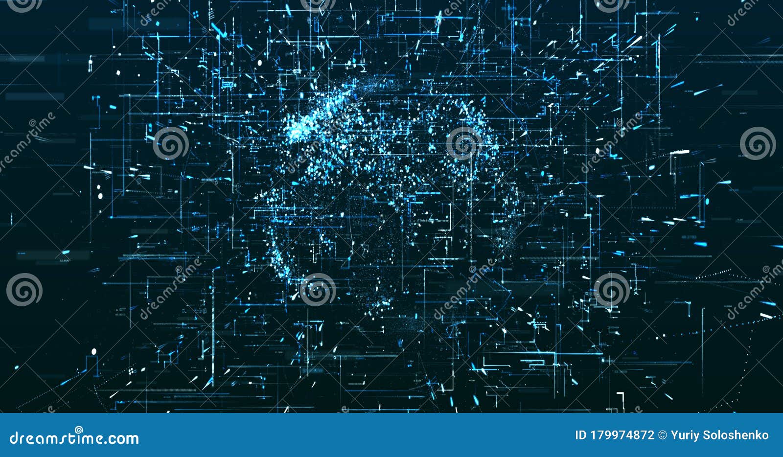 Abstract Digital Network Data Background, 3D Rendering Stock ...