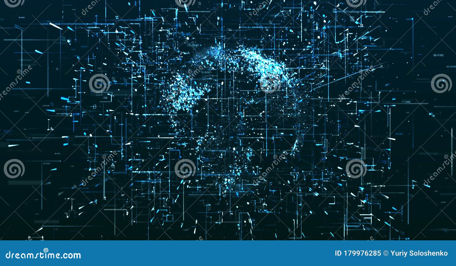 Abstract Digital Network Data Background, 3D Rendering Stock ...