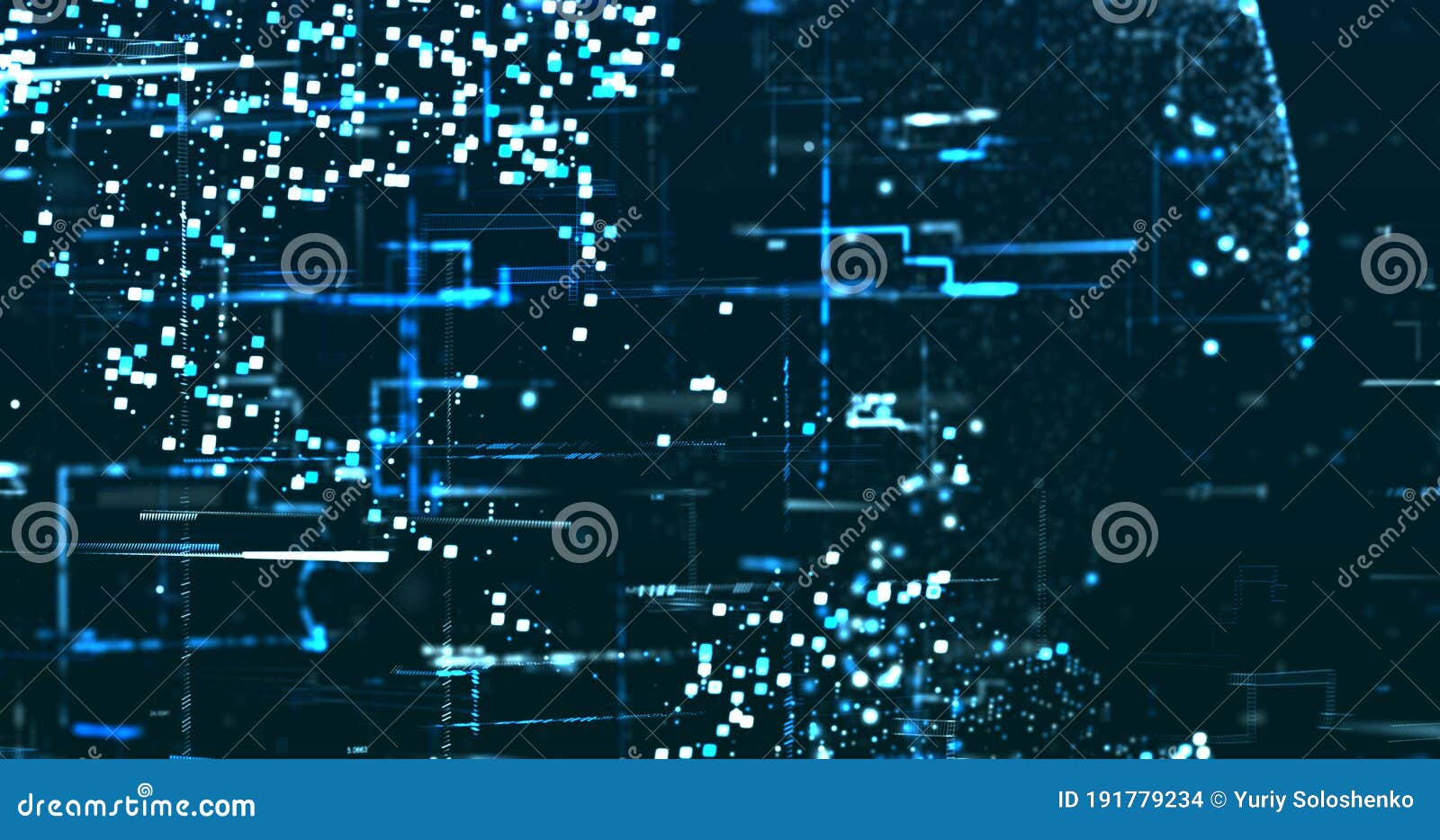 Abstract Digital Network Data Background, 3D Rendering Illustration ...