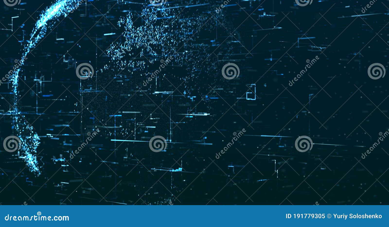 Abstract Digital Network Data Background, 3D Rendering Illustration ...