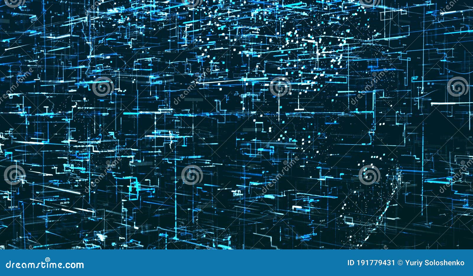 Abstract Digital Network Data Background, 3D Rendering Illustration ...