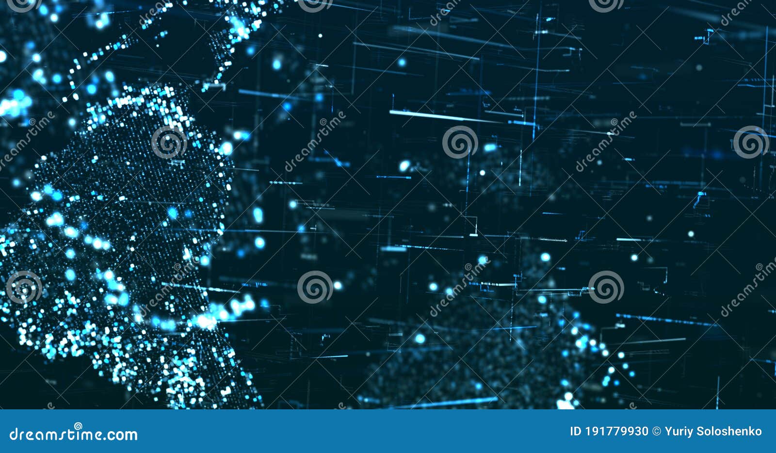 Abstract Digital Network Data Background, 3D Rendering Illustration ...
