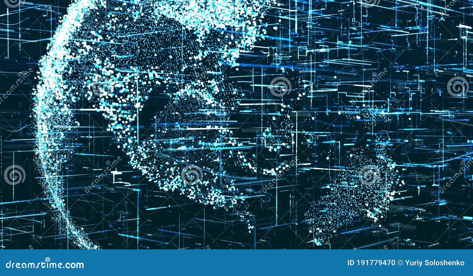 Abstract Digital Network Data Background, 3D Rendering Illustration ...