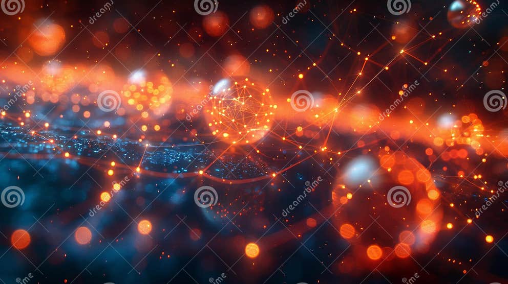 Abstract Digital Network And Data Visualization Generative Ai Stock