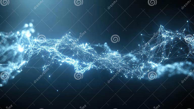 Abstract Digital Network, a Glowing Web of Connection Stock ...