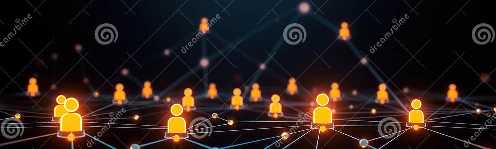 Abstract Digital Network Shows Connected People Icons. Global ...