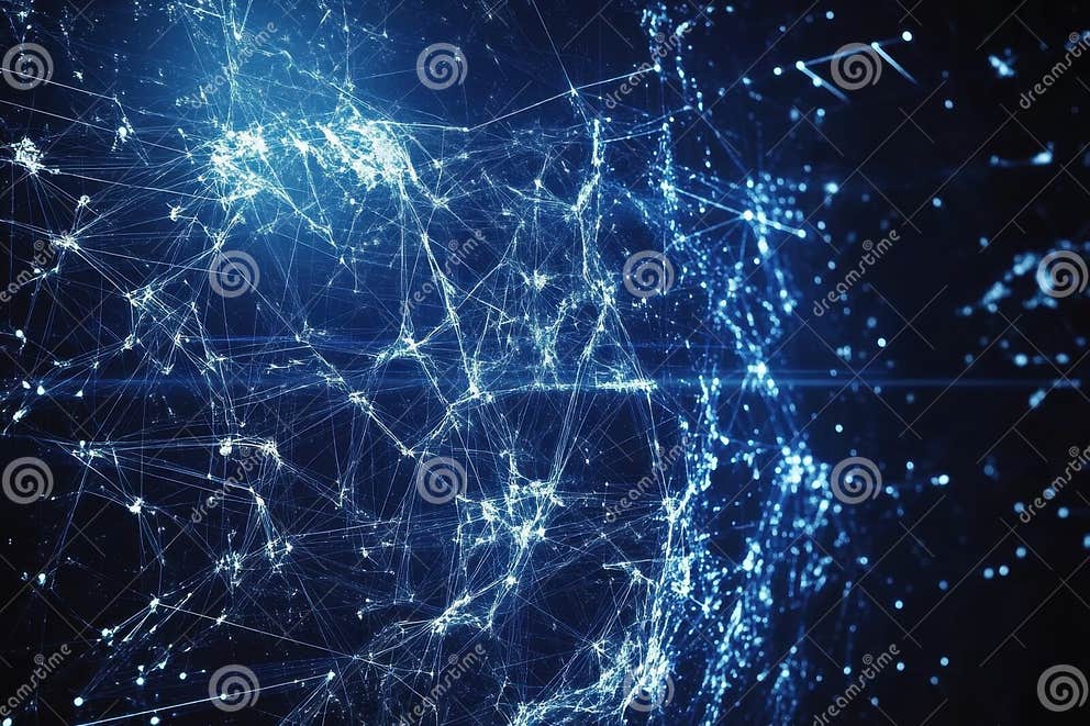 Abstract Digital Network Visual Representing Interconnected Data Points ...