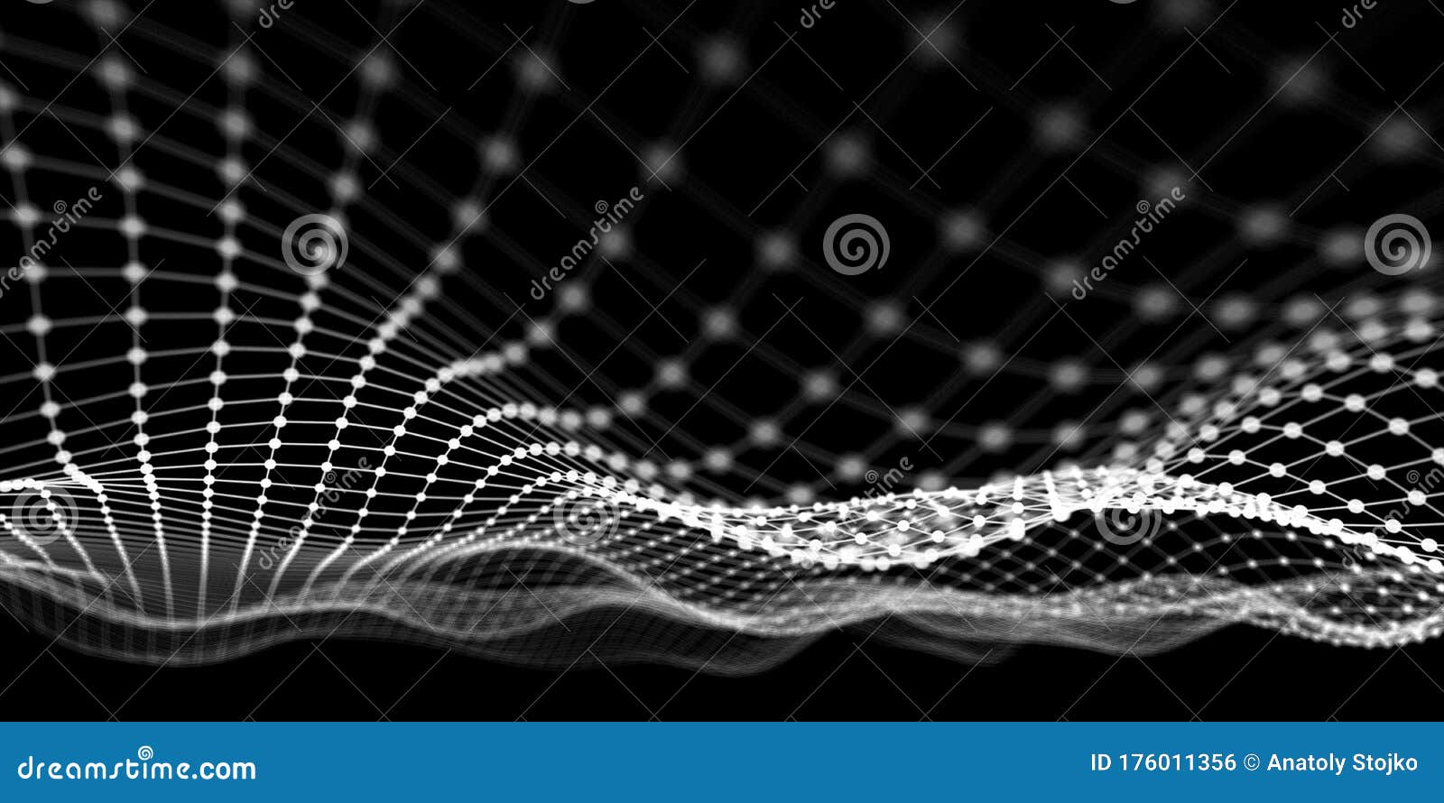 Abstract Digital Noise Grid on Black. Technology Future Background ...