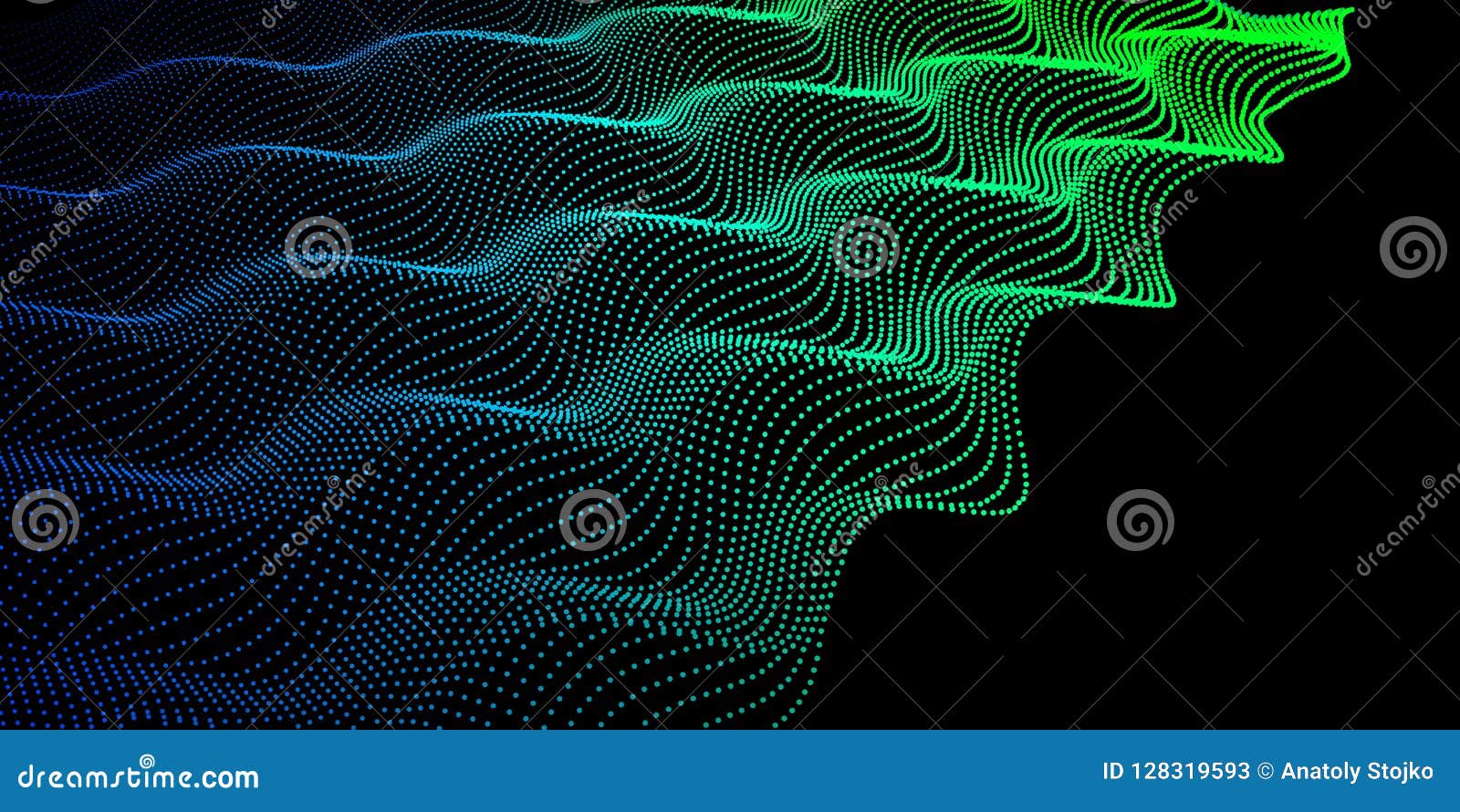 Abstract Digital Noise Wave of Dots. Technology Background Vec Stock ...