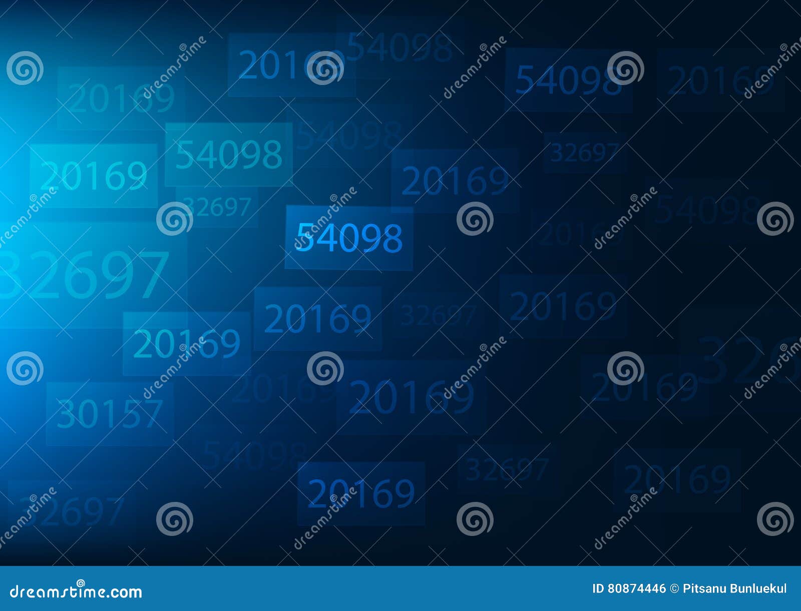 Abstract Digital Number on Dark Blue Background Stock Vector ...