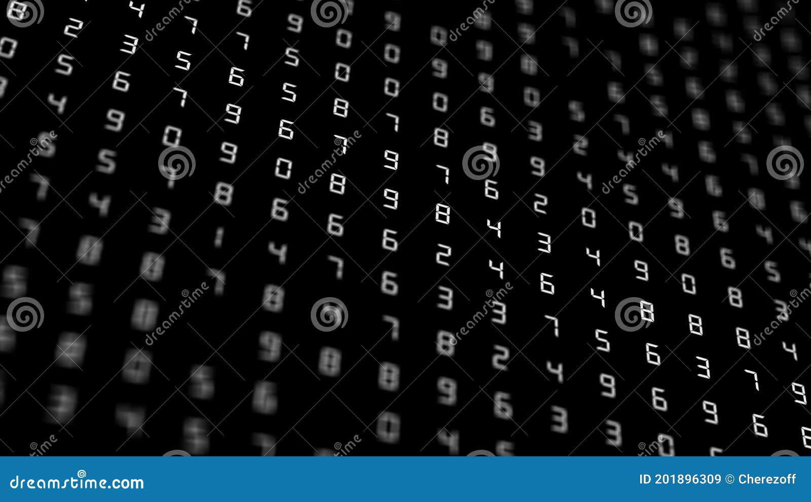 Abstract Digital Numbers Background Stock Illustration - Illustration ...