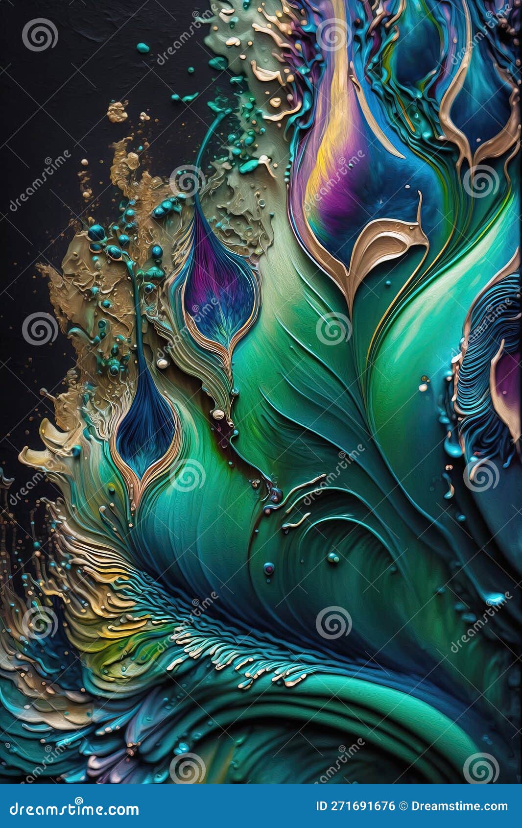 Abstract Digital Oil Painting of Peacock Feathers .AI Generated ... Abstract Digital Oil Painting of Peacock Feathers .AI Generated ...