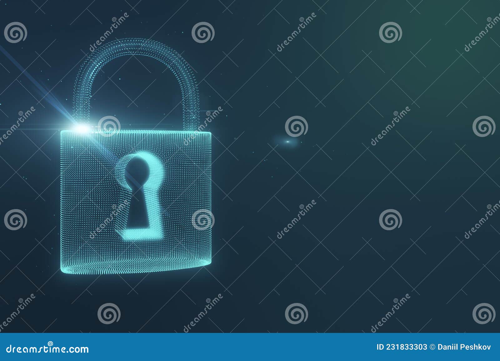 Abstract Digital Padlock on Gray Background with Mock Up Place. Safety ...