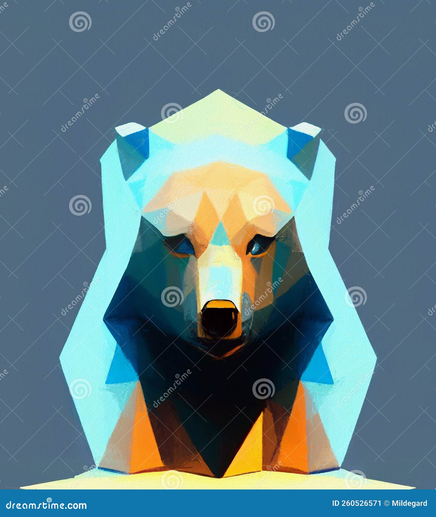 Low Poly Bear - Stylized Digital Art Stock Illustration - Illustration ...