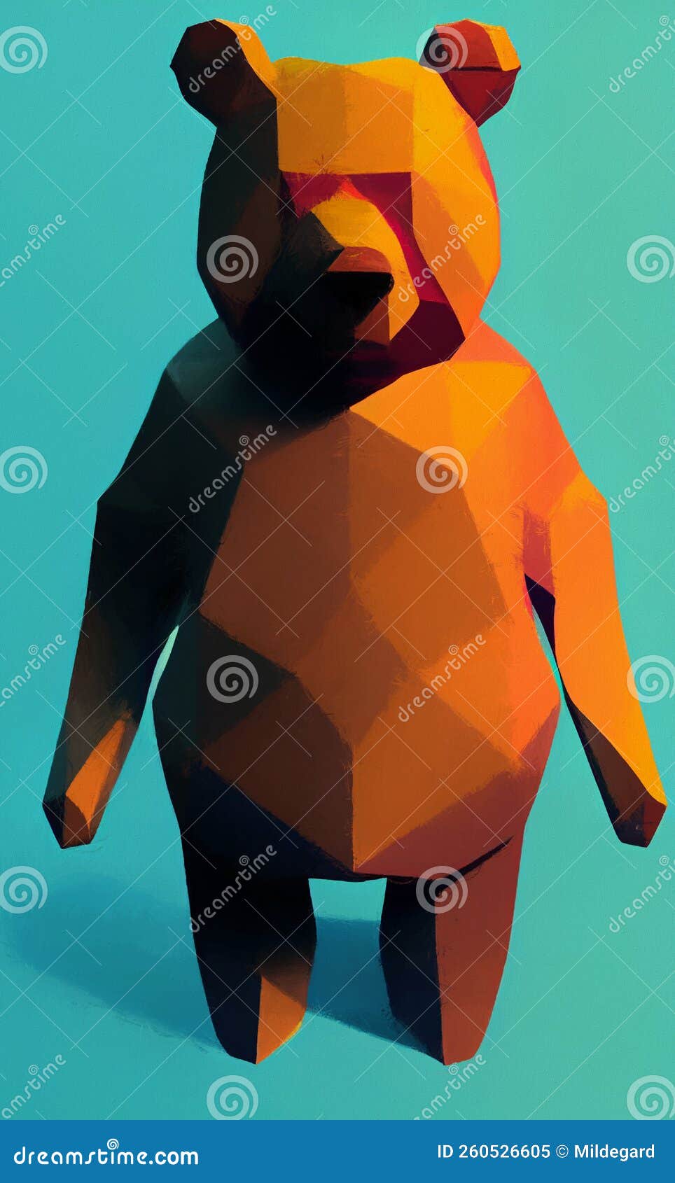 Low Poly Bear - Stylized Digital Art Stock Illustration - Illustration ...