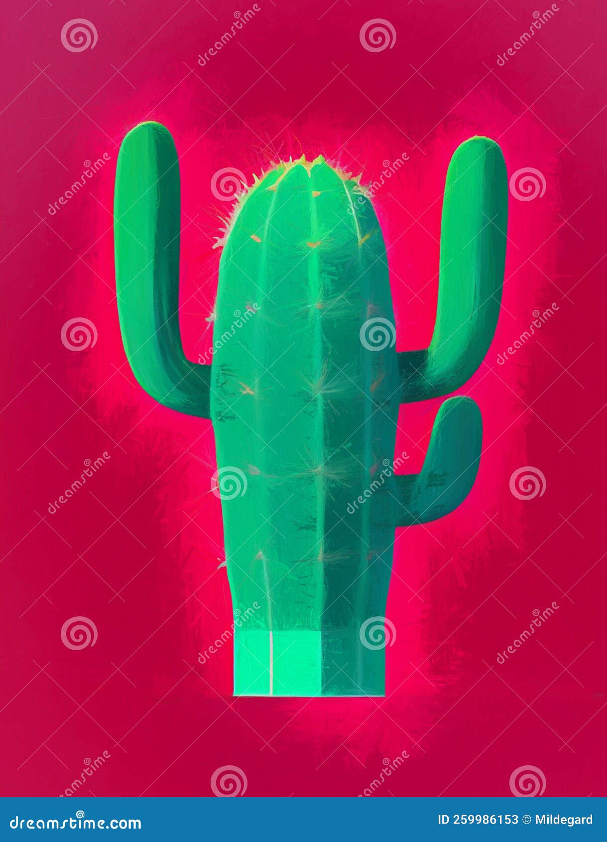 Low Poly Cactus - Stylized Digital Art Stock Illustration ...