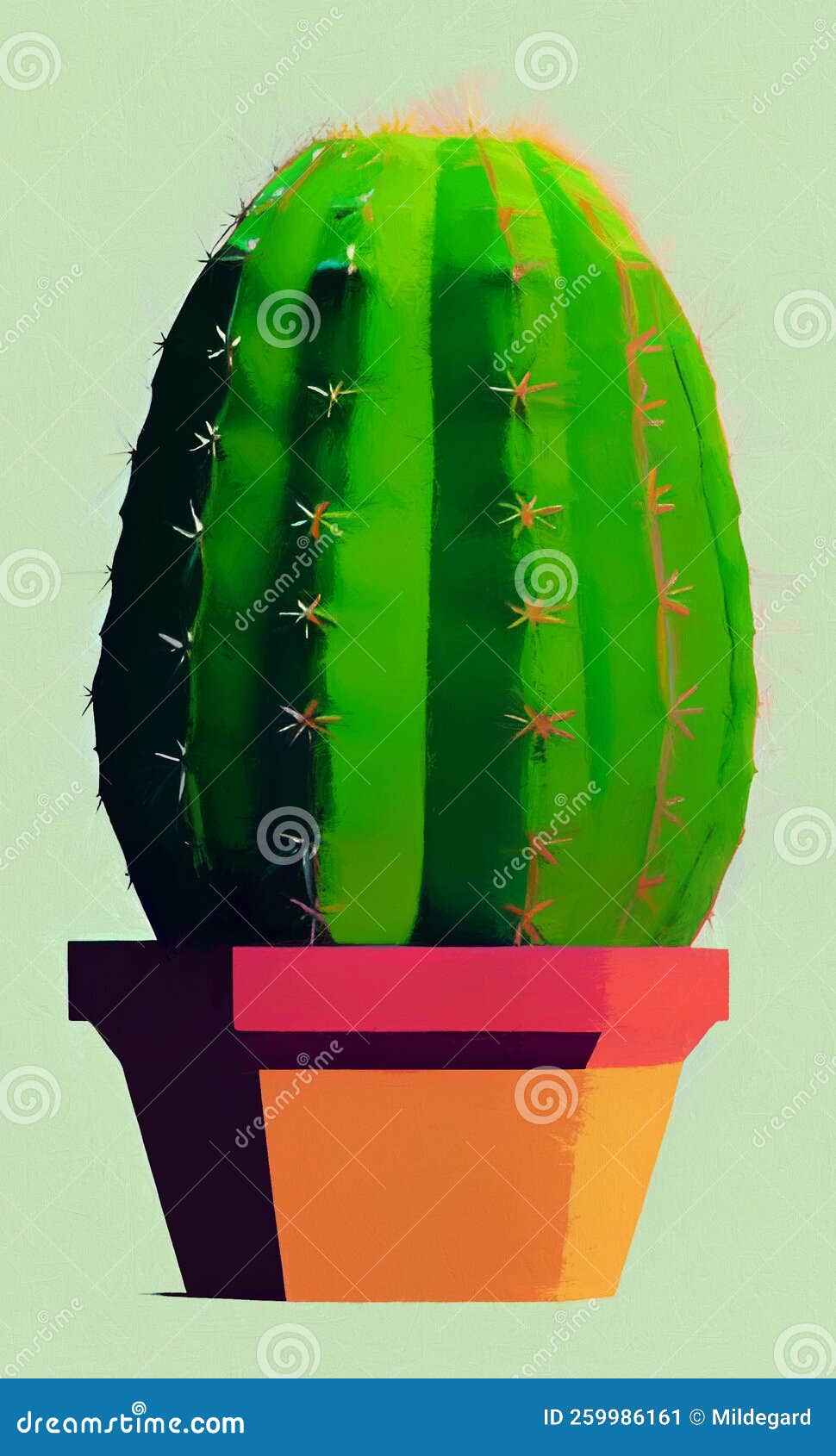 Low Poly Cactus - Stylized Digital Art Stock Illustration ...