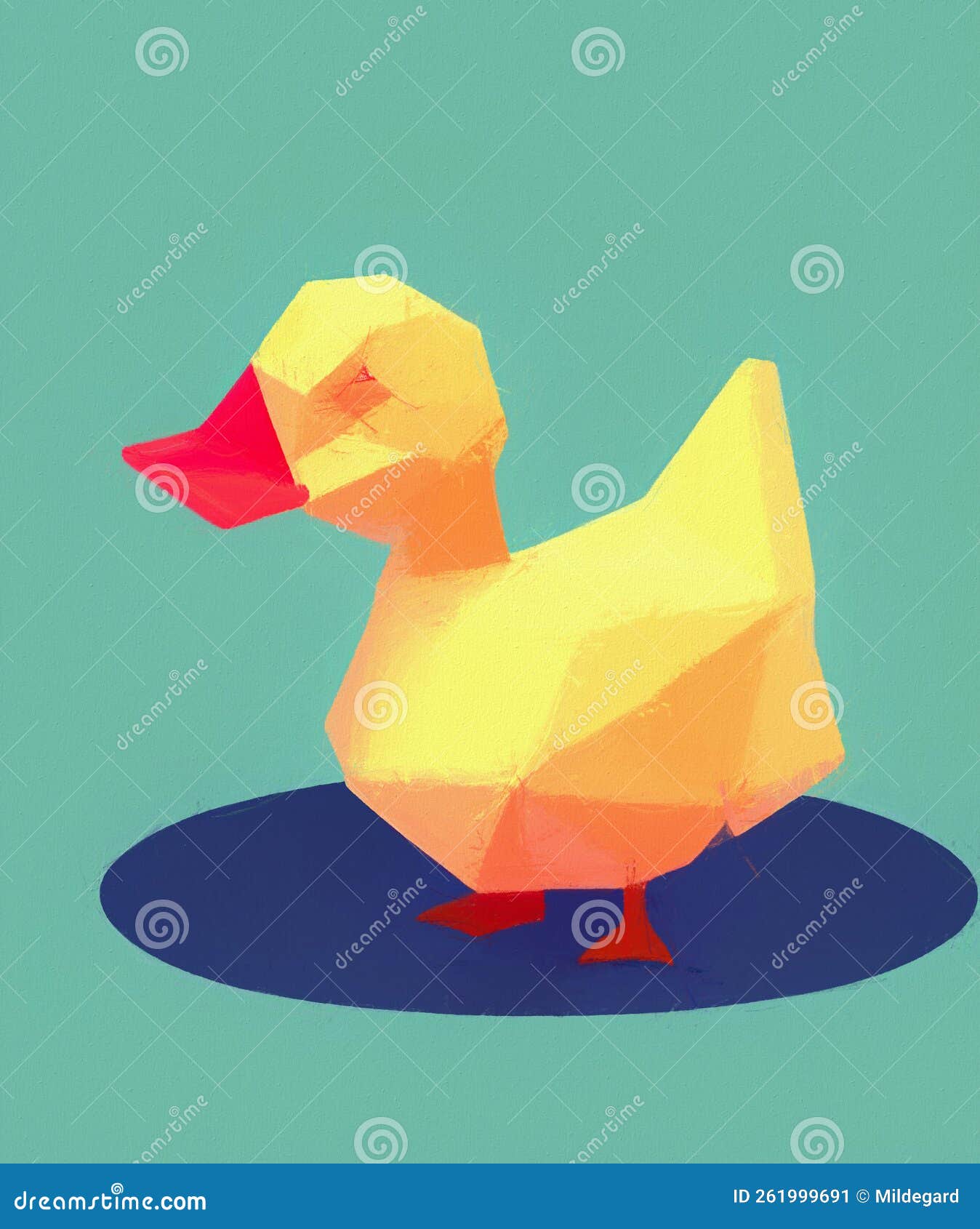 Low Poly Duck - Stylized Digital Art Stock Illustration - Illustration ...