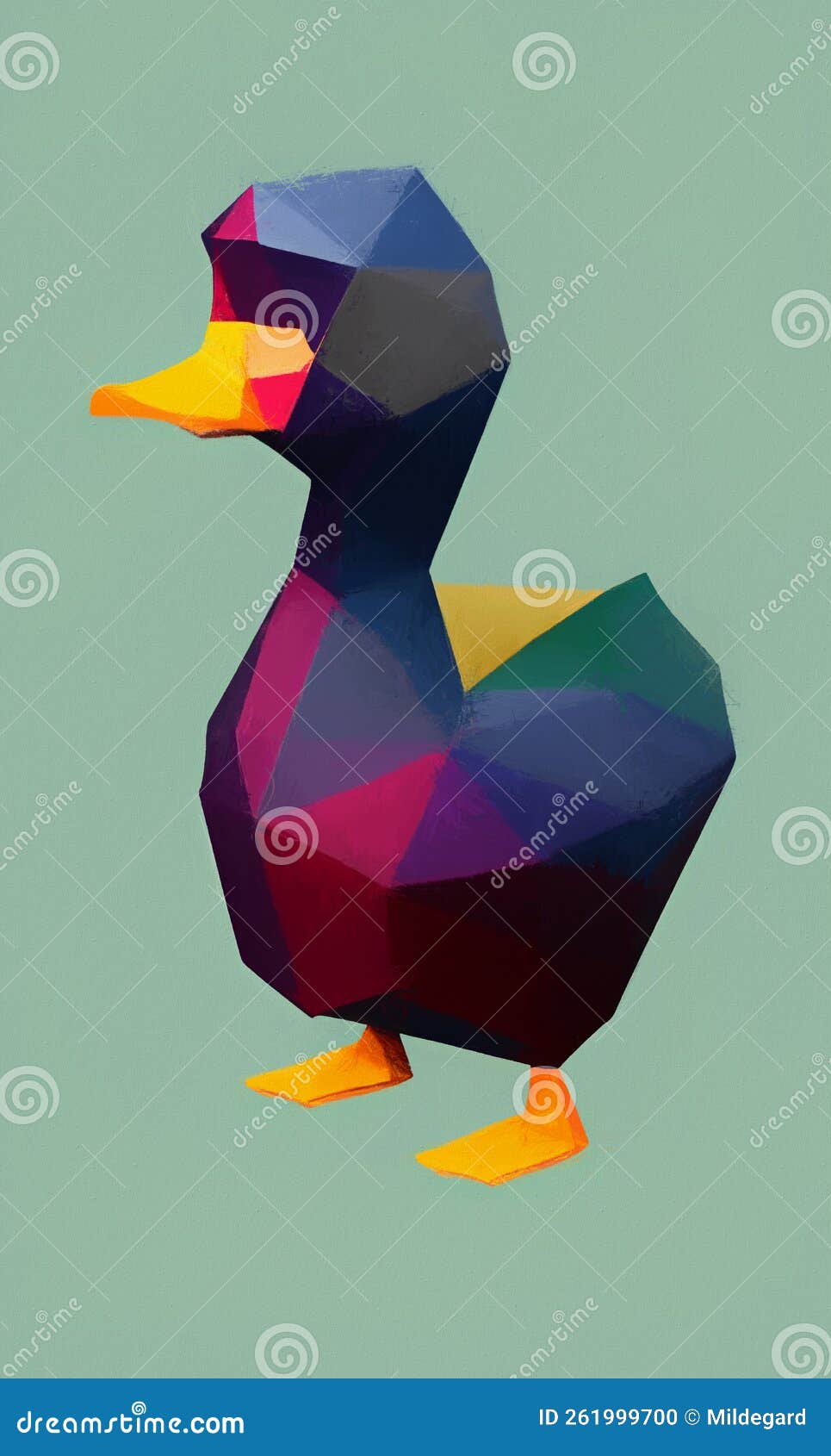 Low Poly Duck - Stylized Digital Art Stock Illustration - Illustration ...