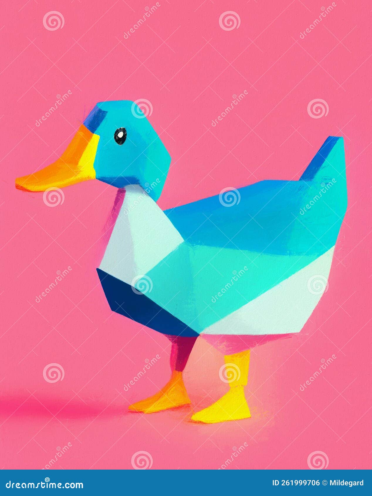Low Poly Duck - Stylized Digital Art Stock Illustration - Illustration ...