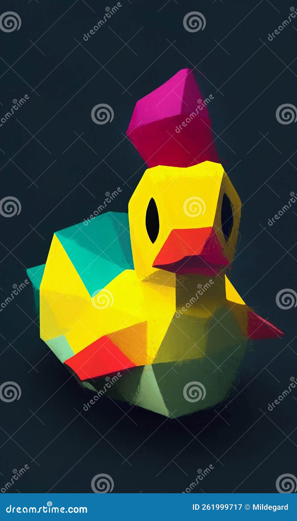 Low Poly Duck - Stylized Digital Art Stock Illustration - Illustration ...