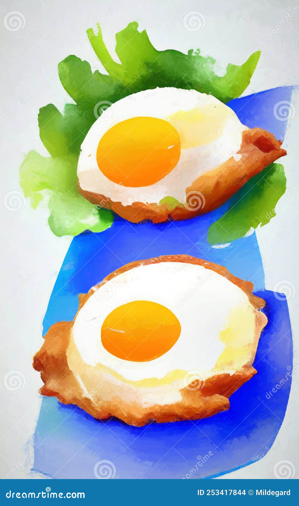 Fried Eggs - Abstract Digital Art Stock Illustration - Illustration of ...