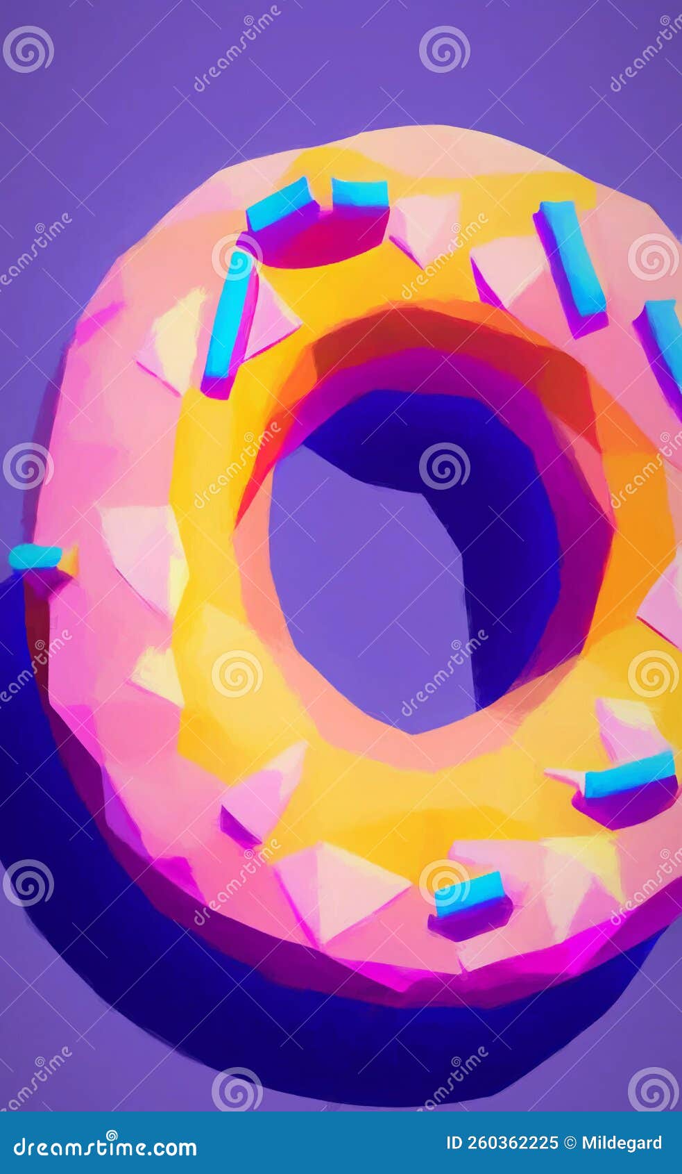 Low Poly Donut - Stylized Digital Art Stock Image | CartoonDealer.com ...