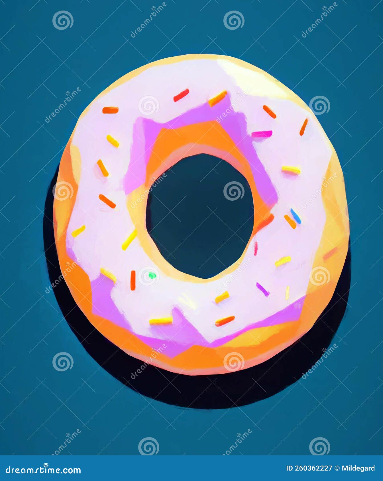 Low Poly Donut - Stylized Digital Art Stock Illustration - Illustration ...