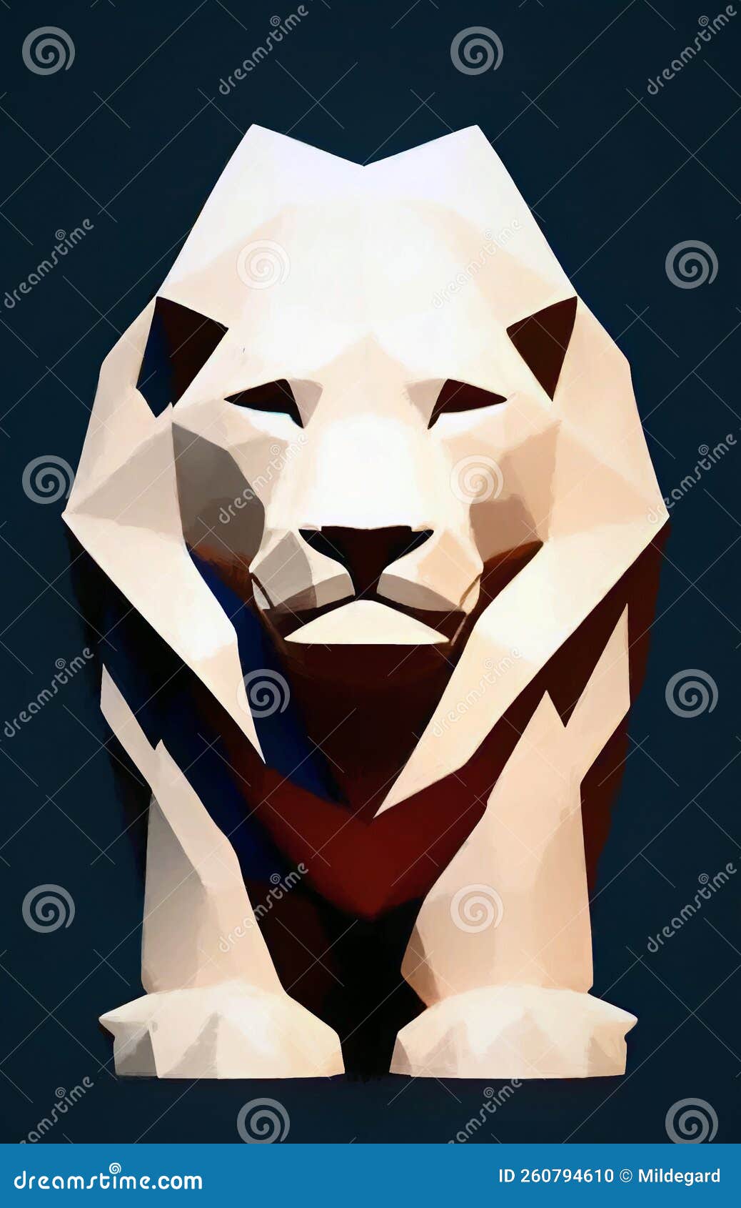 Low Poly Lion - Stylized Digital Art Stock Illustration - Illustration ...