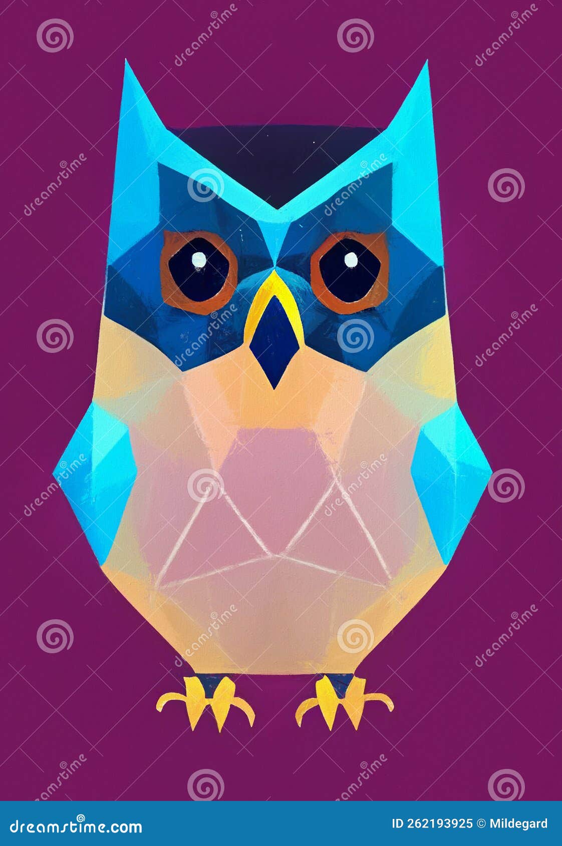 Low Poly Owl - Stylized Digital Art Stock Illustration - Illustration ...