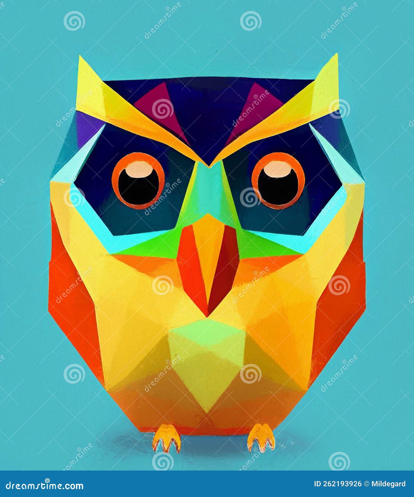 Low Poly Owl - Stylized Digital Art Stock Illustration - Illustration ...