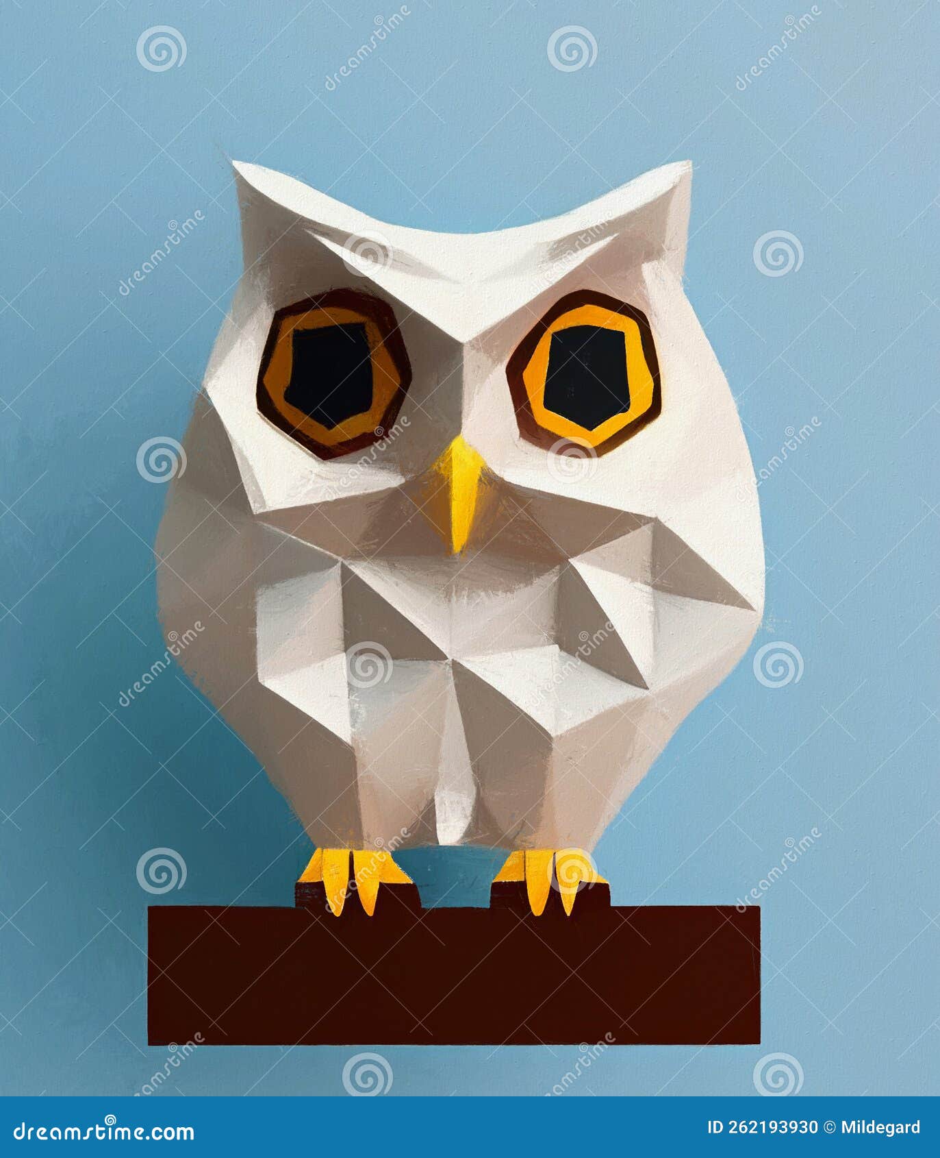 Low Poly Owl - Stylized Digital Art Stock Illustration - Illustration ...