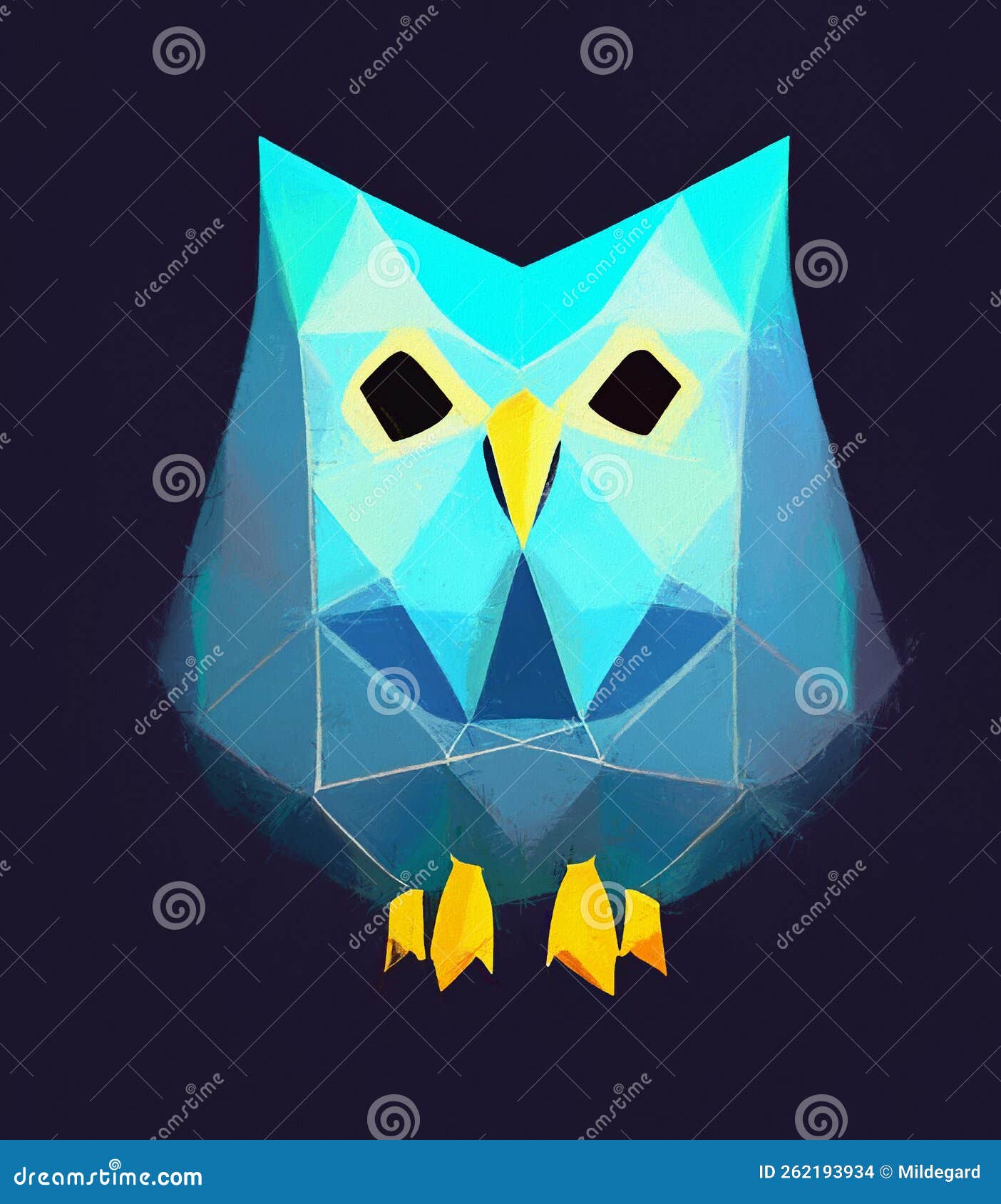 Low Poly Owl - Stylized Digital Art Stock Illustration - Illustration ...