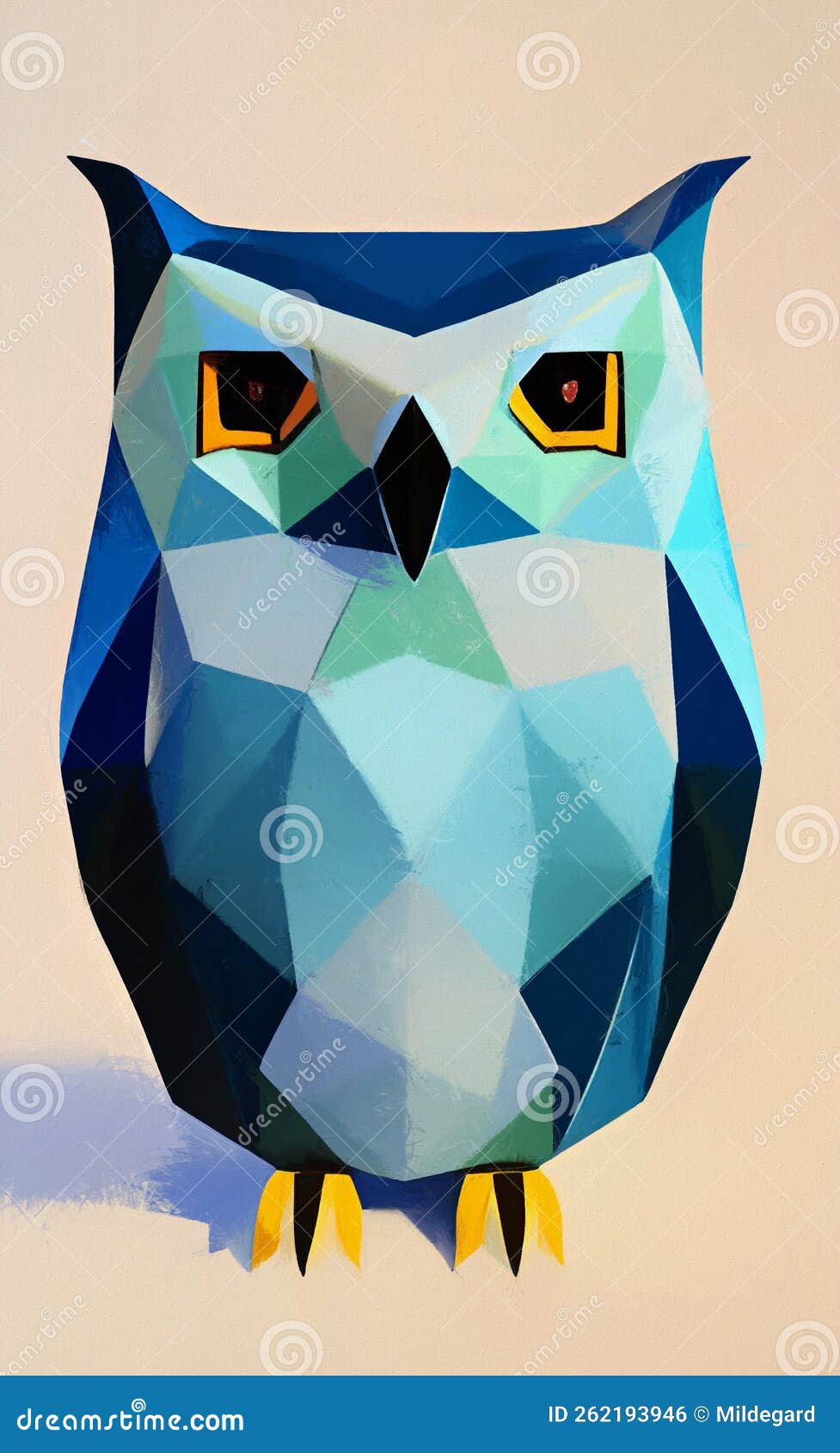 Low Poly Owl - Stylized Digital Art Stock Illustration - Illustration ...