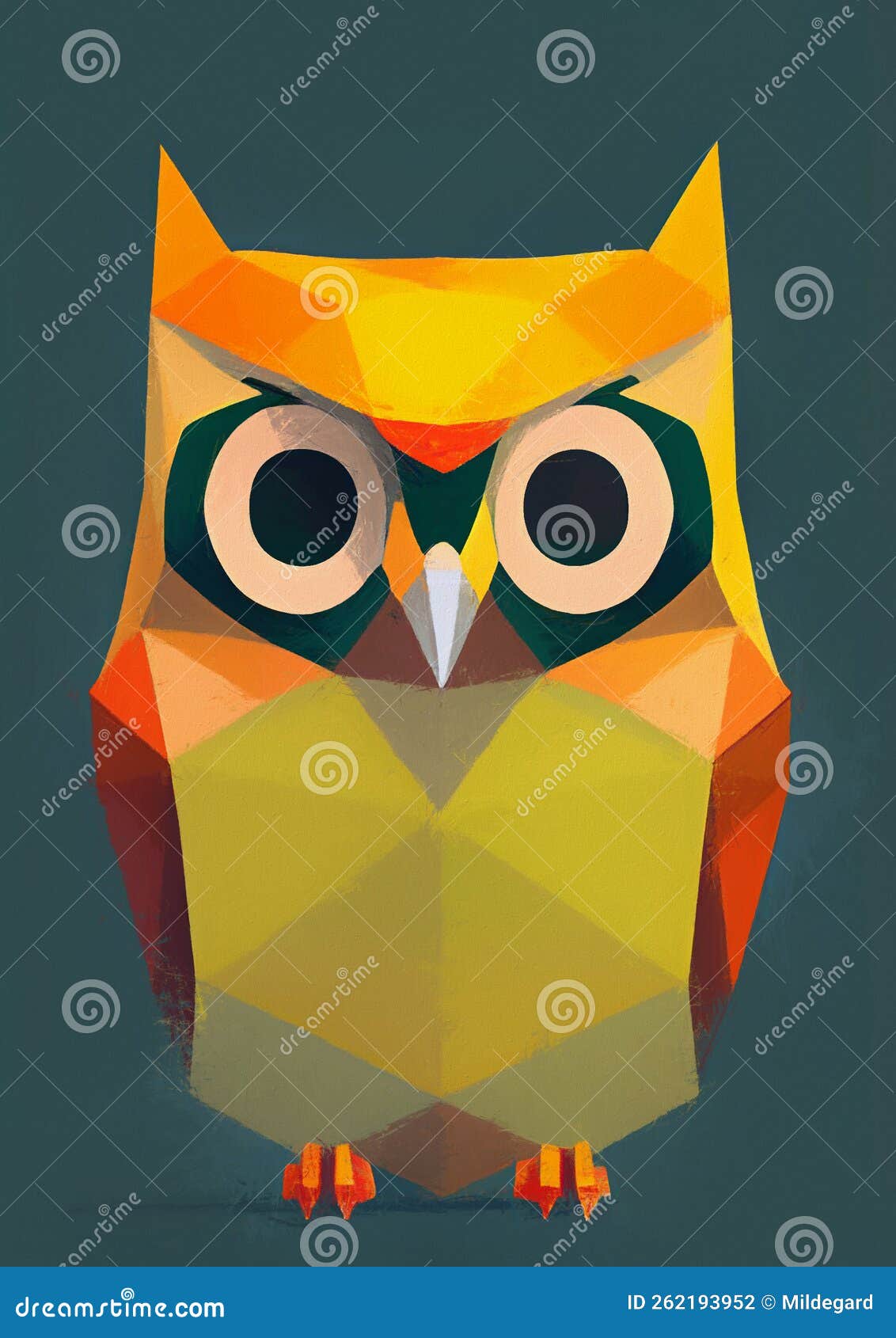 Low Poly Owl - Stylized Digital Art Stock Illustration - Illustration ...