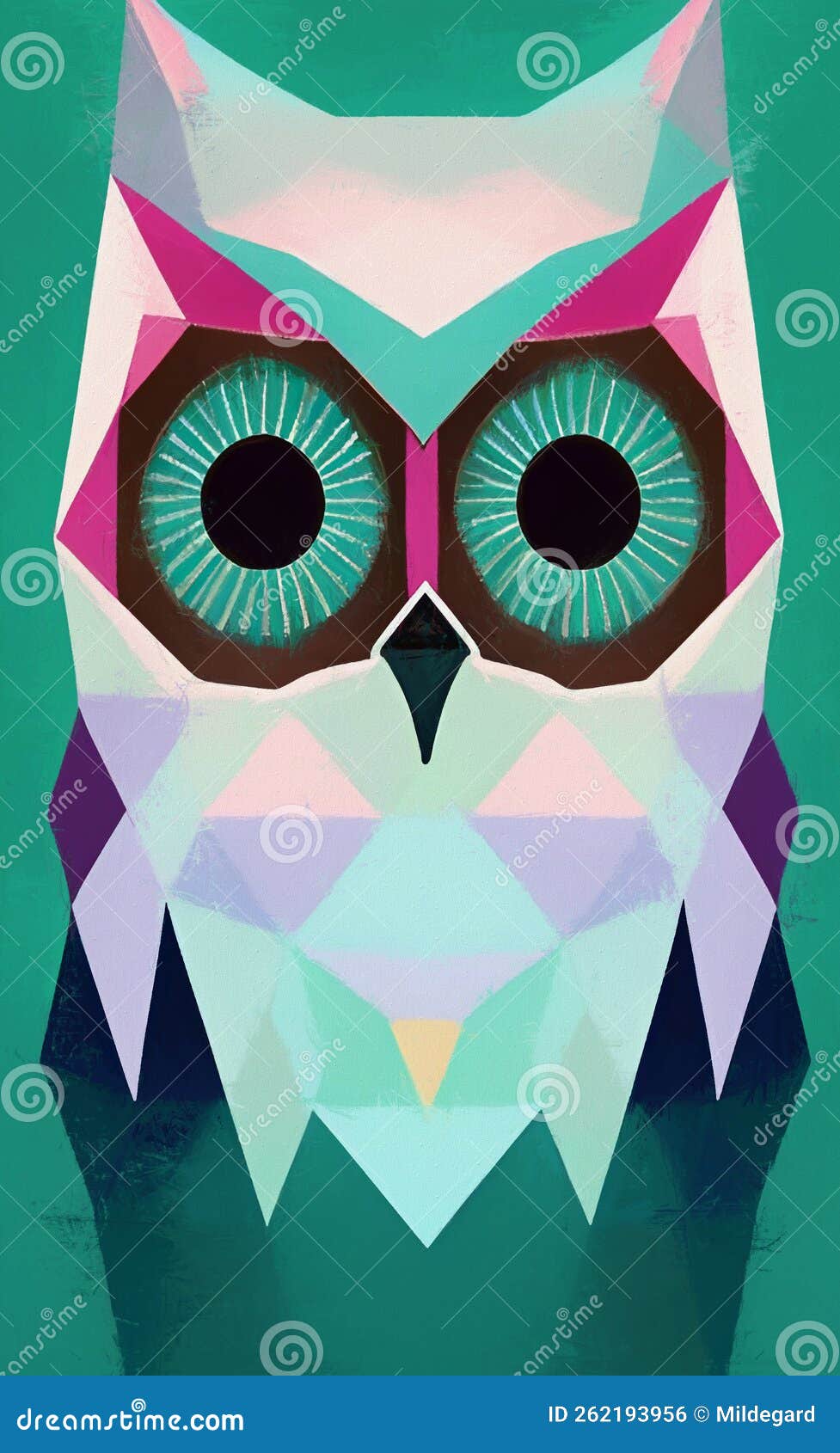 Low Poly Owl - Stylized Digital Art Stock Illustration - Illustration ...