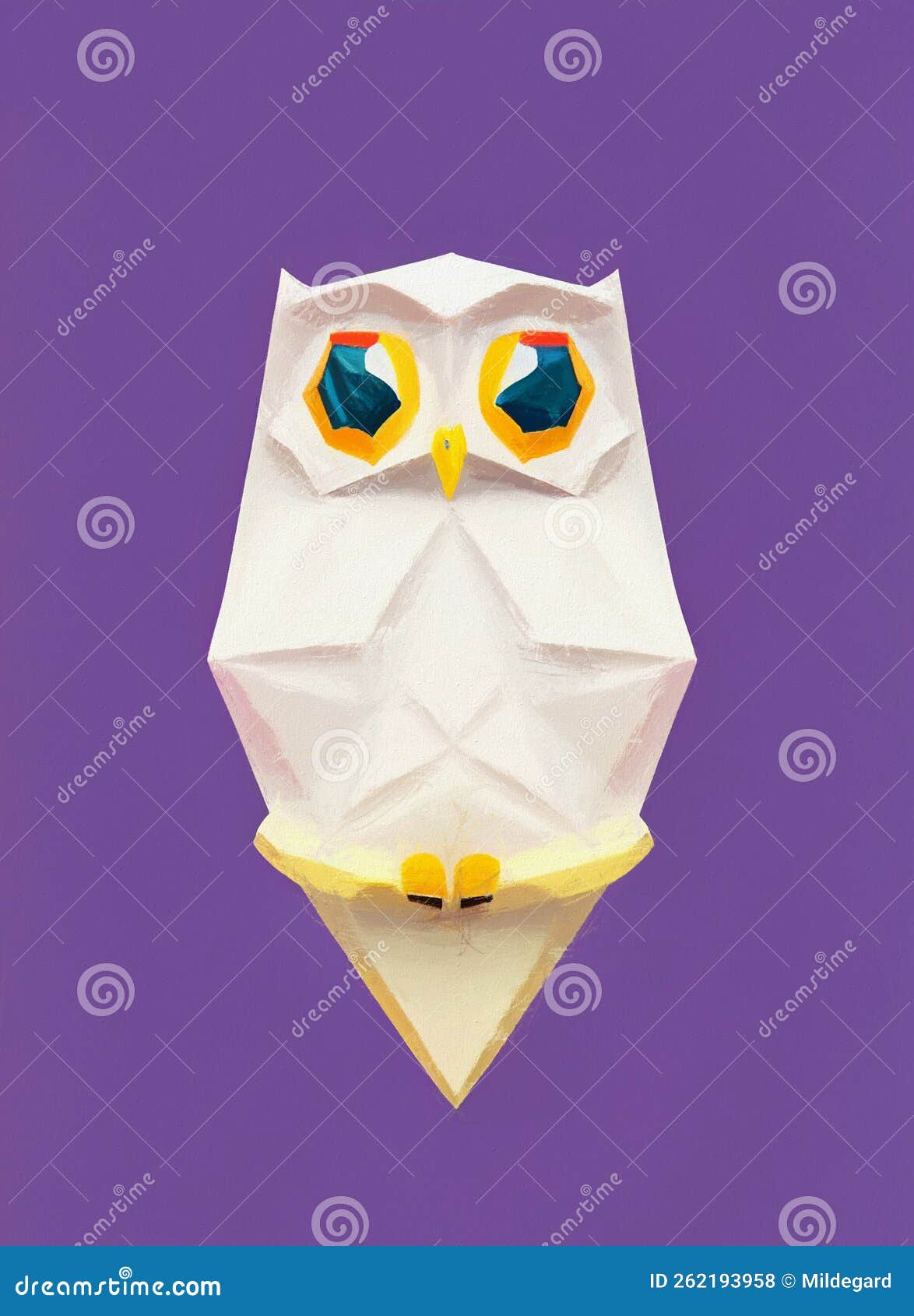 Low Poly Owl - Stylized Digital Art Stock Illustration - Illustration ...