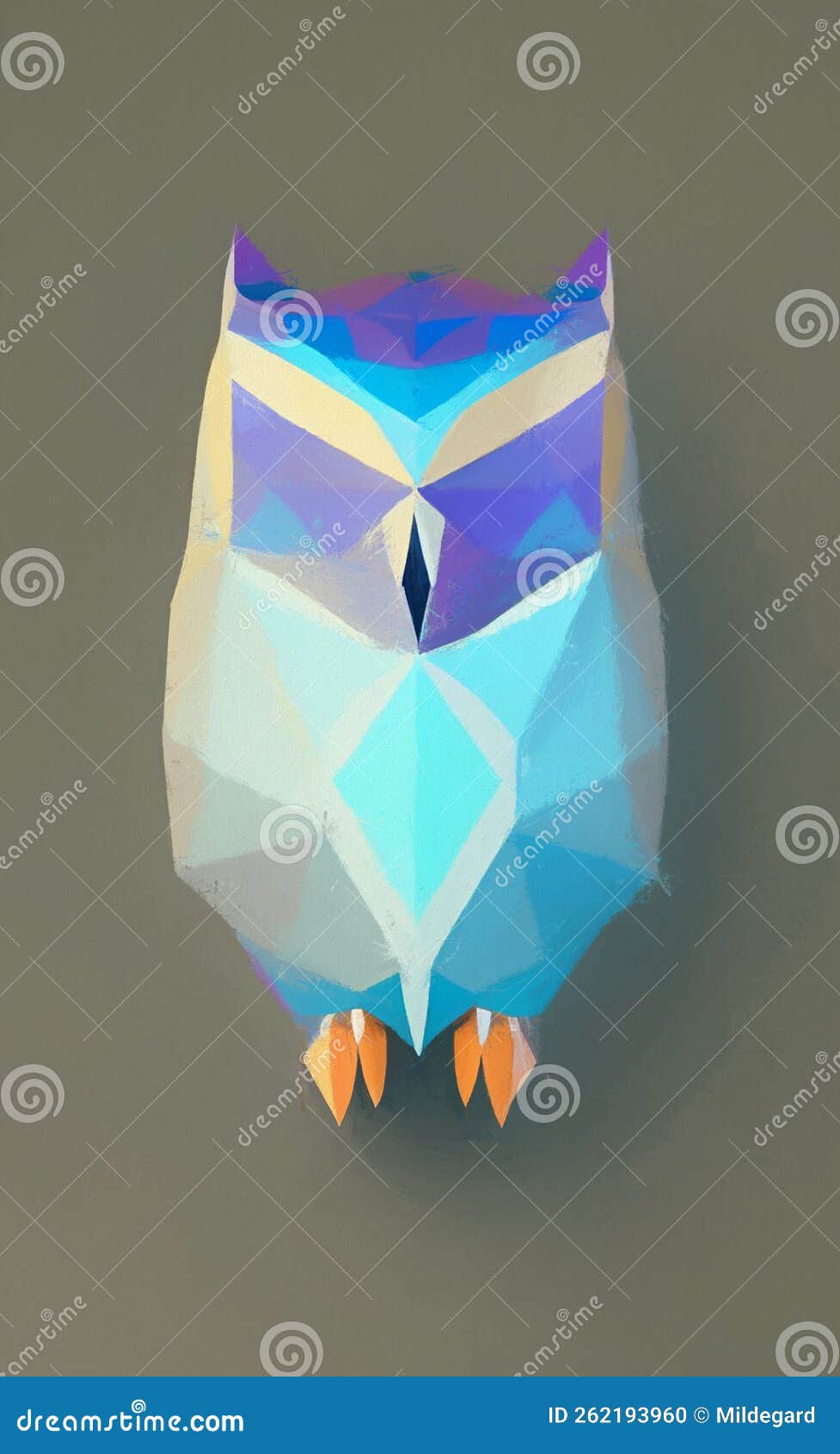 Low Poly Owl - Stylized Digital Art Stock Illustration - Illustration ...