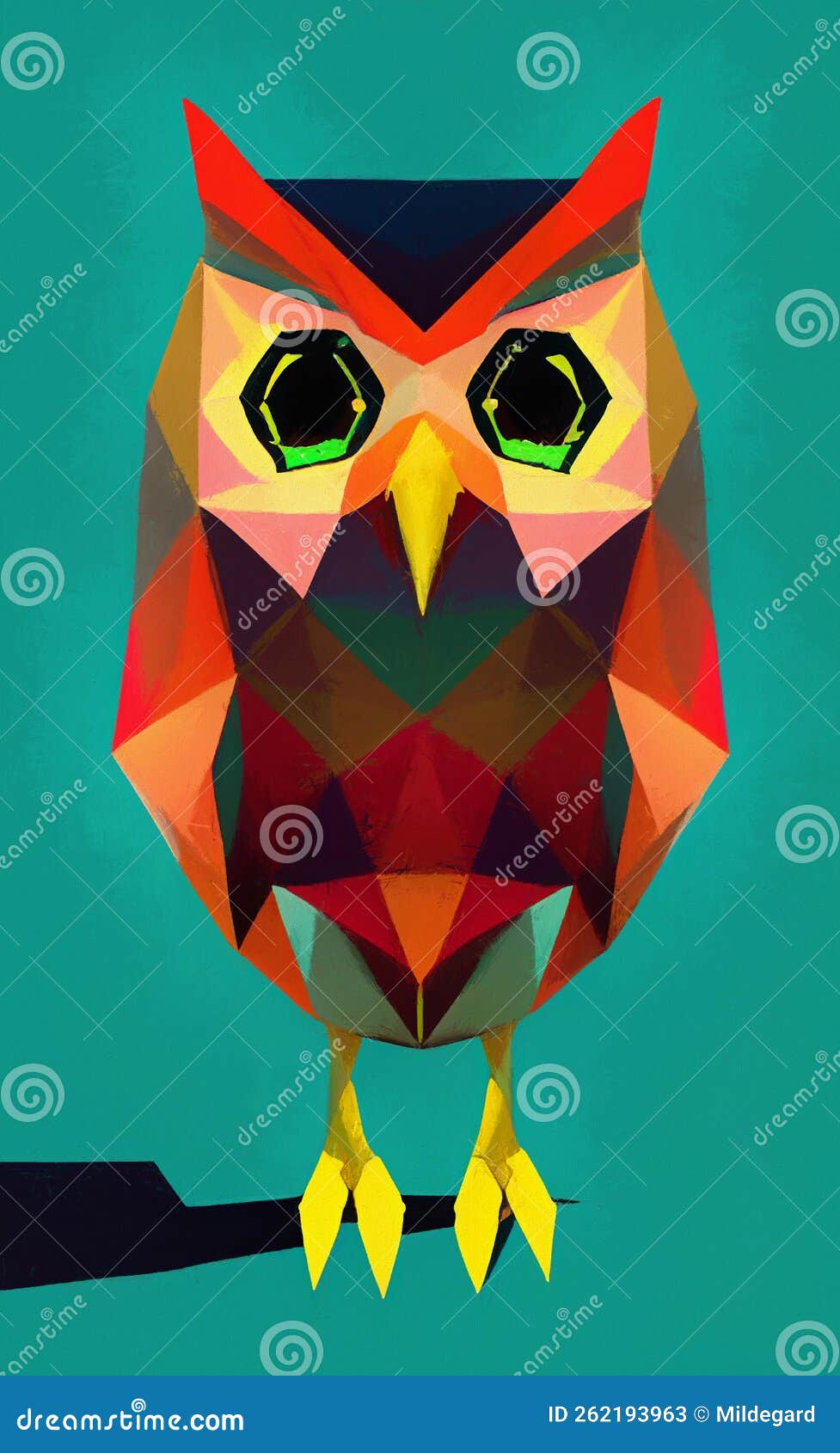 Low Poly Owl - Stylized Digital Art Stock Illustration - Illustration of digital, imaginary ...