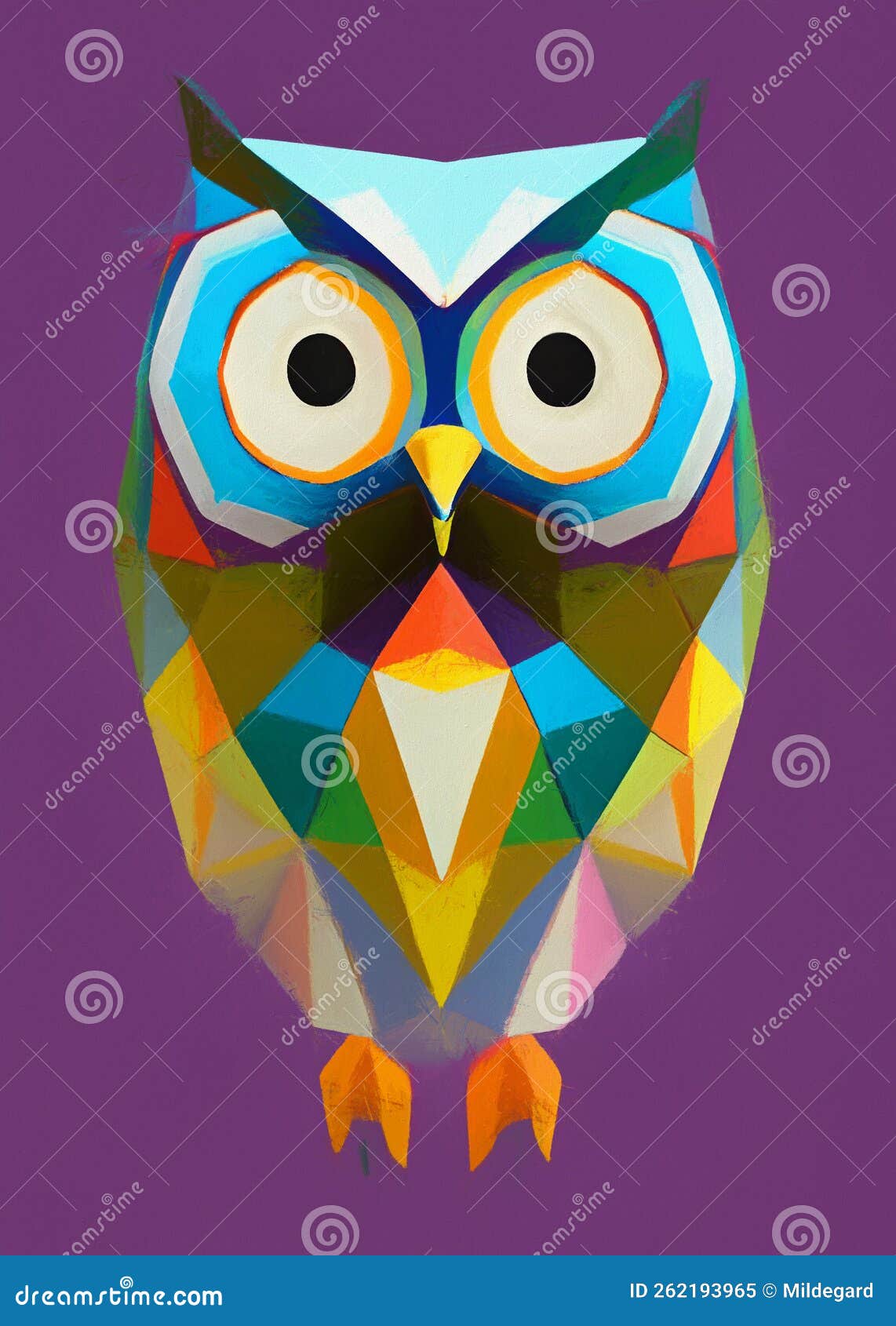 Low Poly Owl - Stylized Digital Art Stock Illustration - Illustration ...