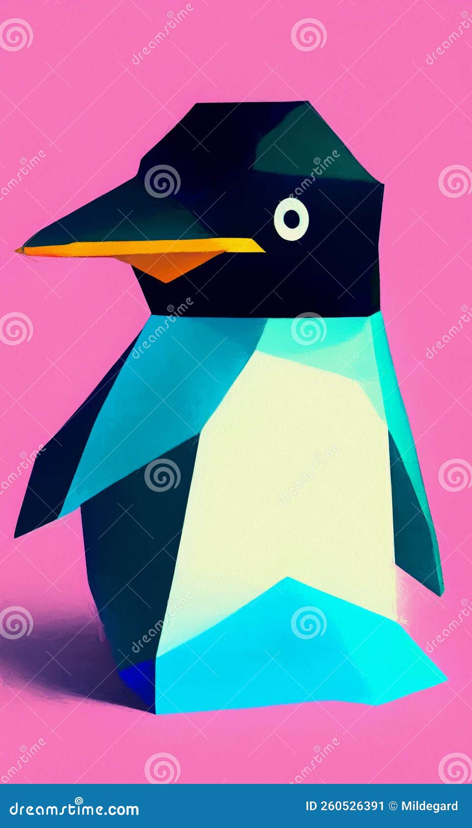 Low Poly Penguin - Stylized Digital Art Stock Illustration ...