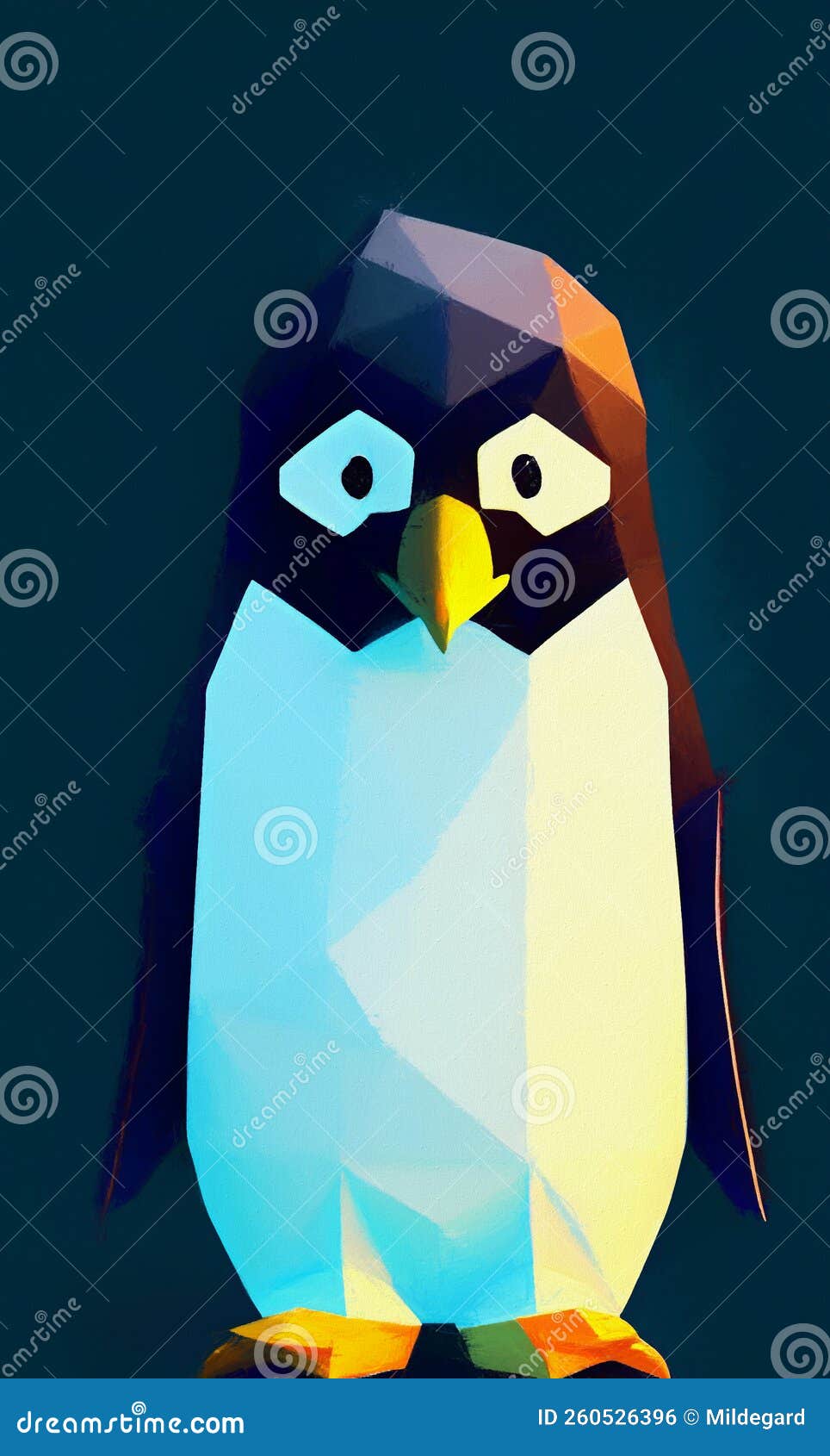 Low Poly Penguin - Stylized Digital Art Stock Illustration ...