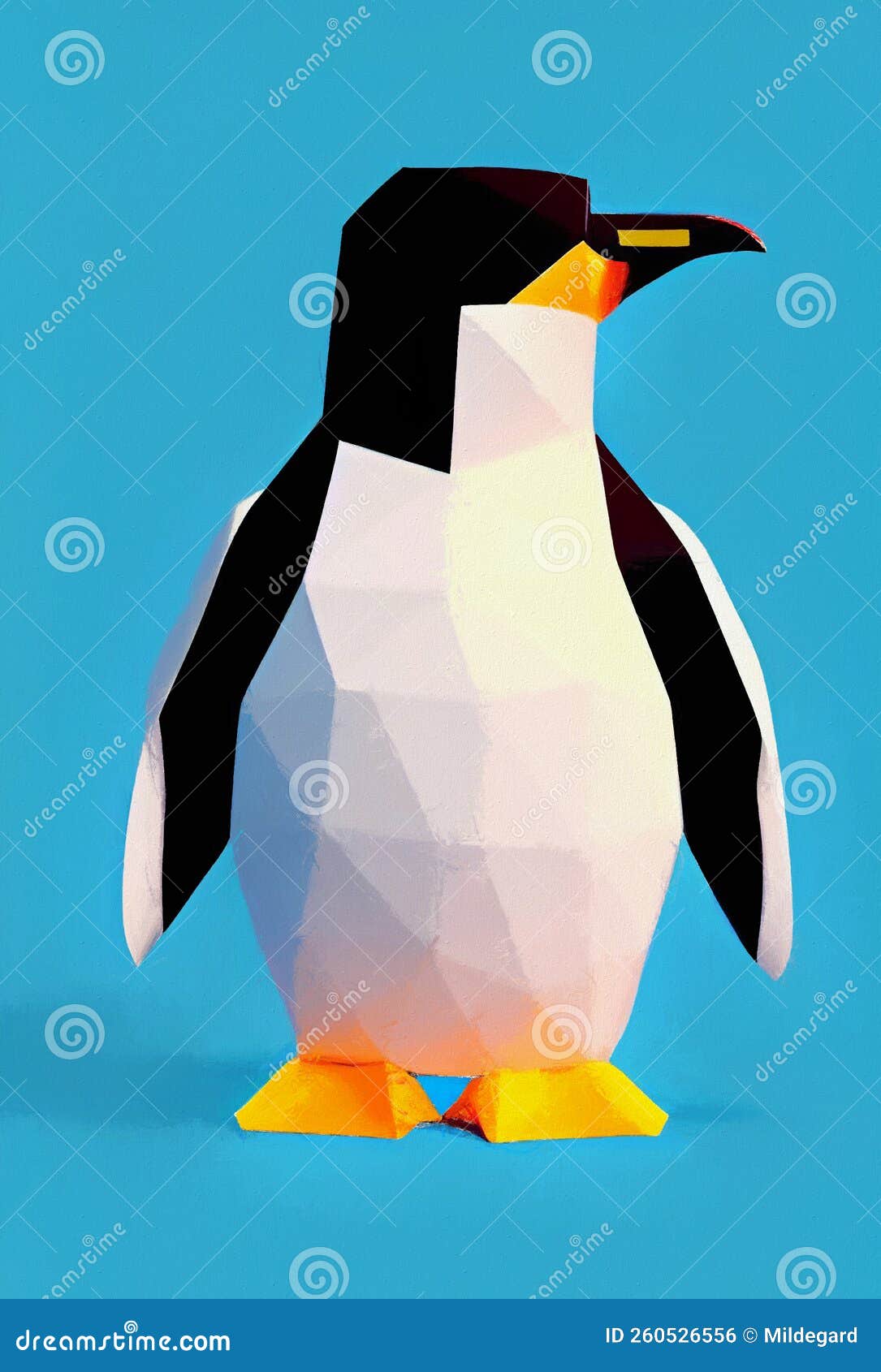 Low Poly Penguin - Stylized Digital Art Stock Illustration ...