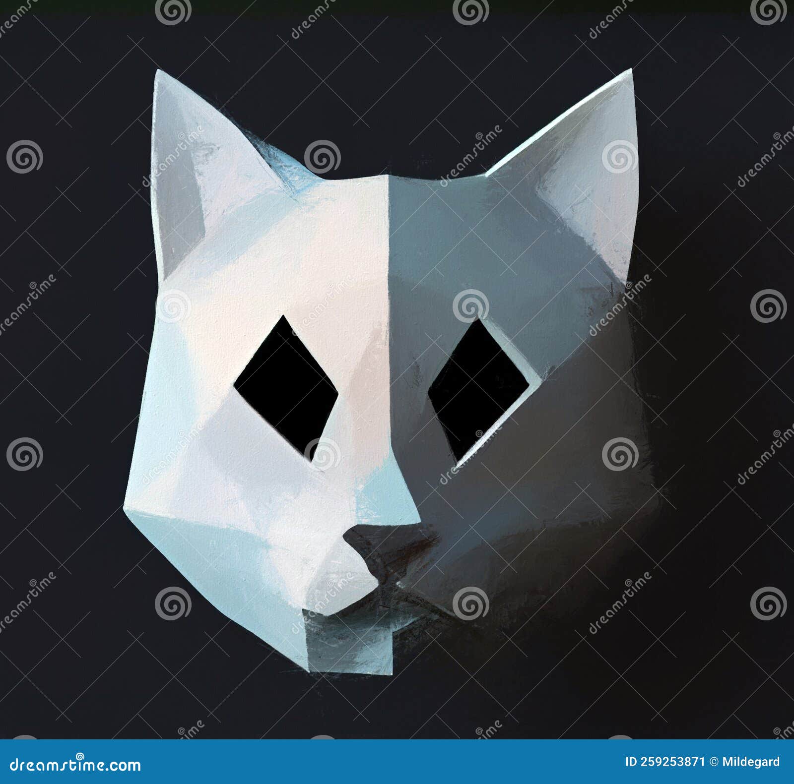 Low Poly Cat - Stylized Digital Art Stock Illustration - Illustration ...