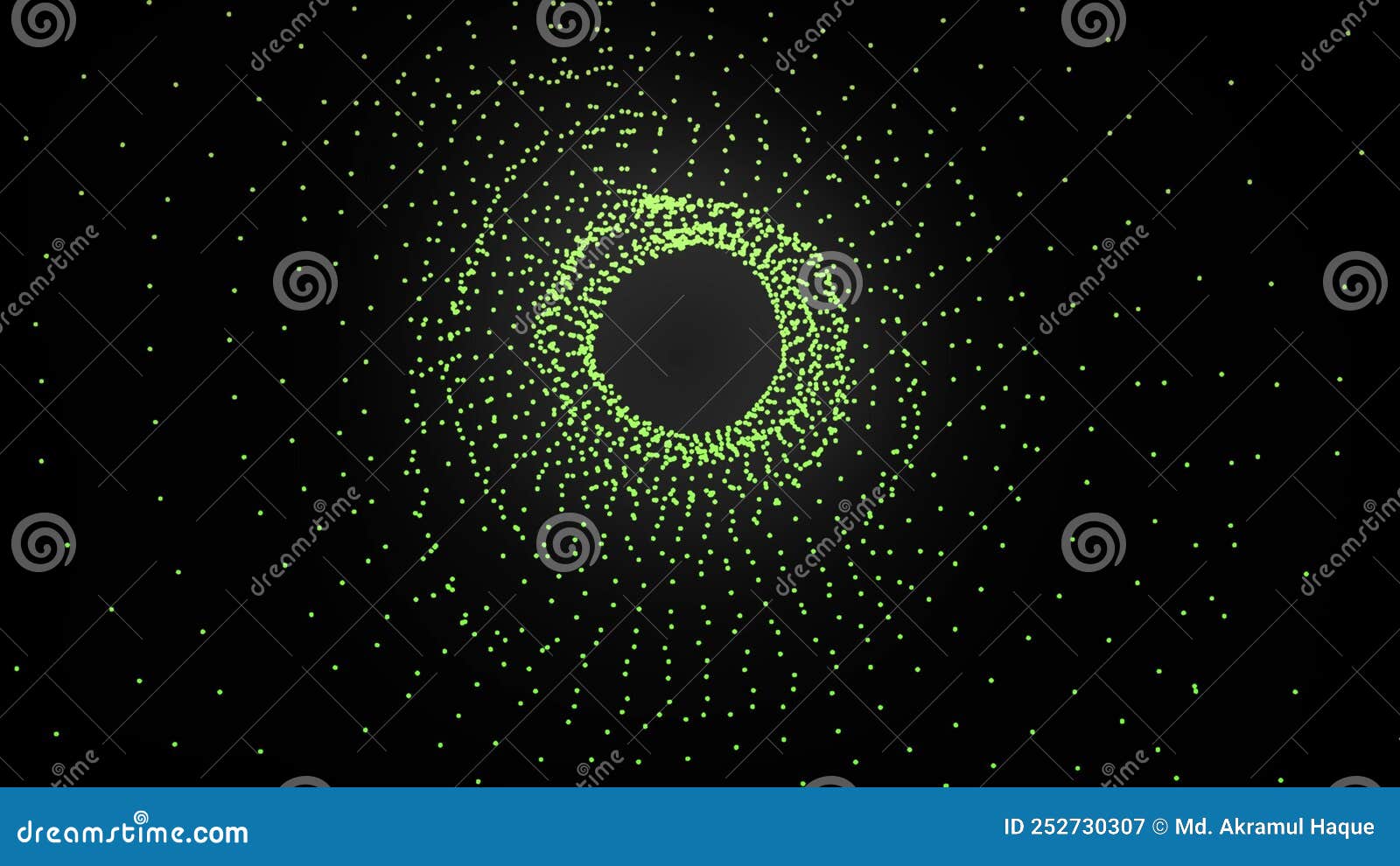 Abstract Digital Particle Moving Particle Moving In A Circle Shape Animated Particle Tunnel