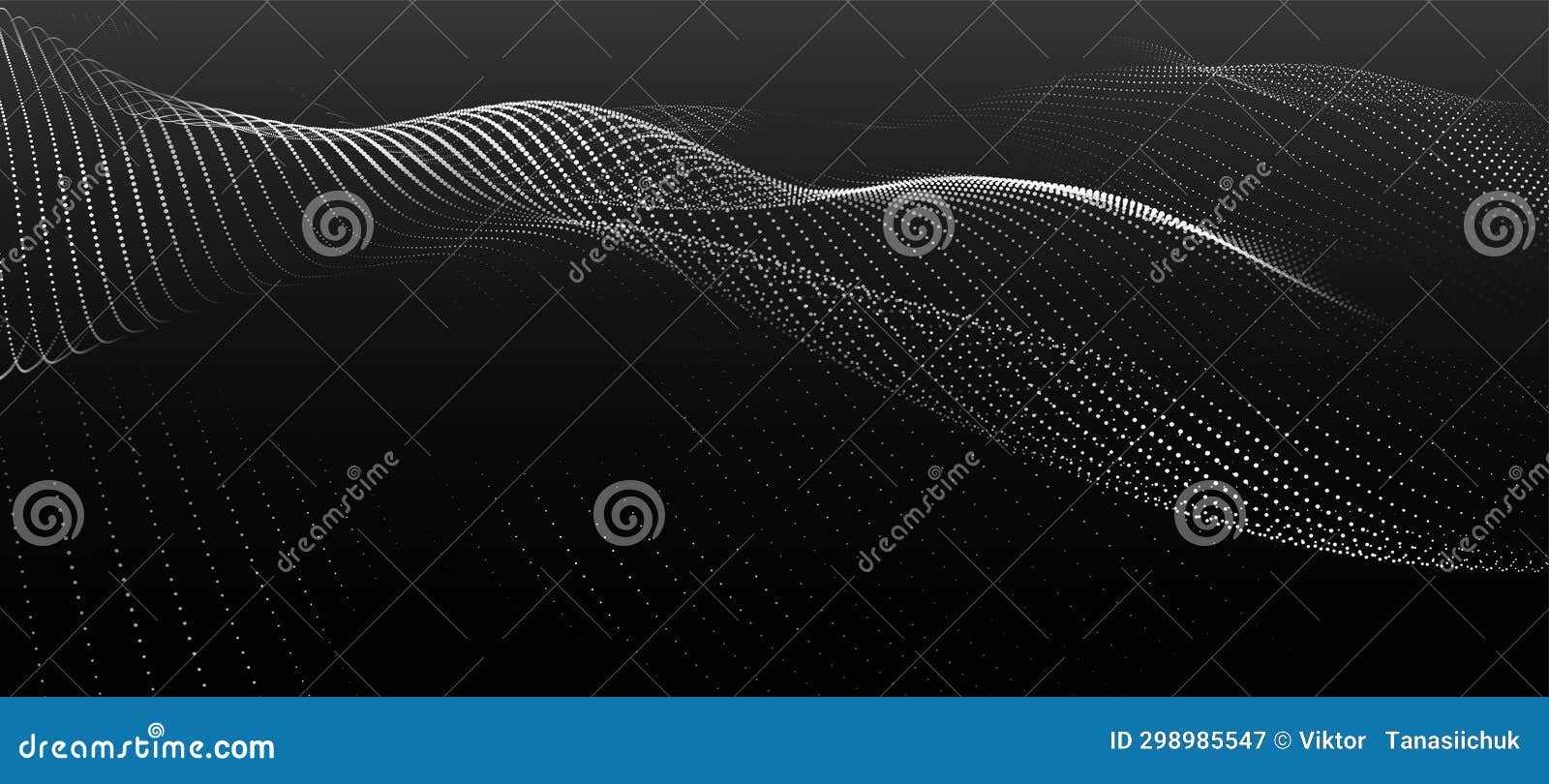 Abstract Digital Particle Wave. Futuristic Dot Wave. Dynamic Wave of ...