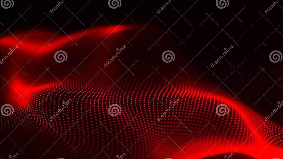 Abstract Digital Particle Wave Technology Background Futuristic Dot Wave Network Connection