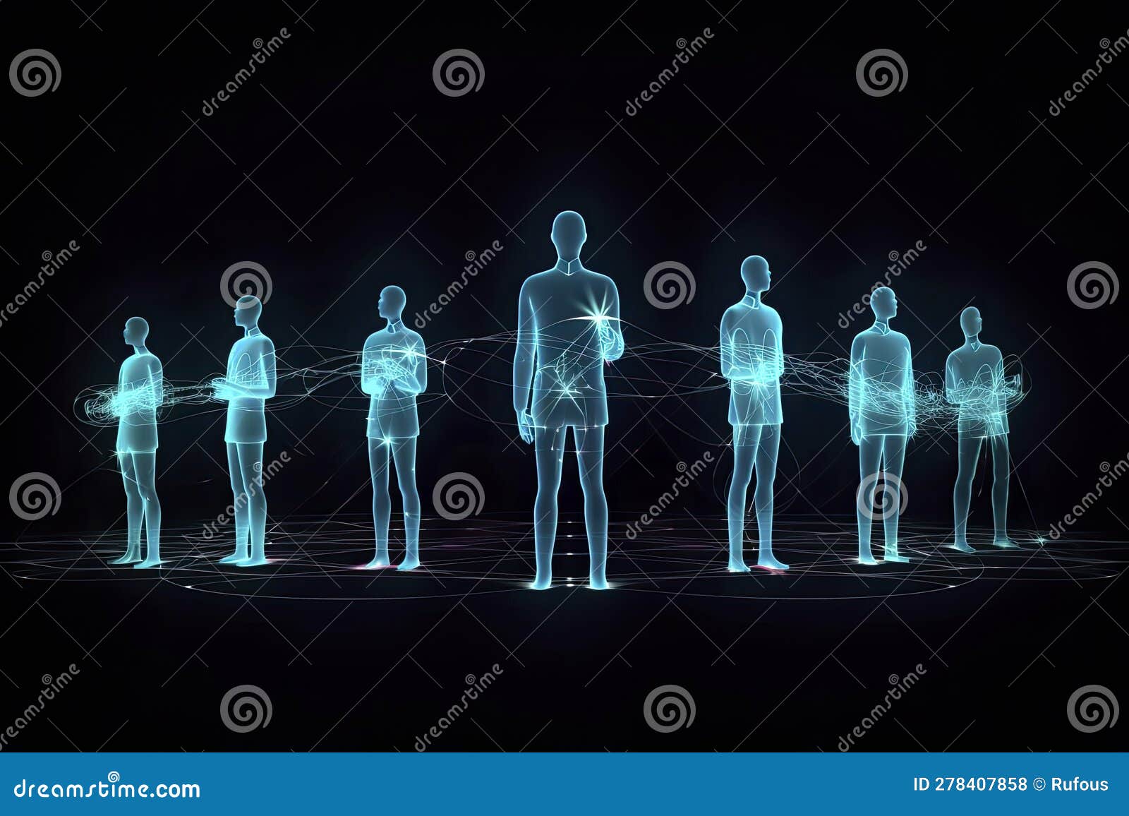 Abstract Digital People Connected with 5g Signal Stock Illustration ...