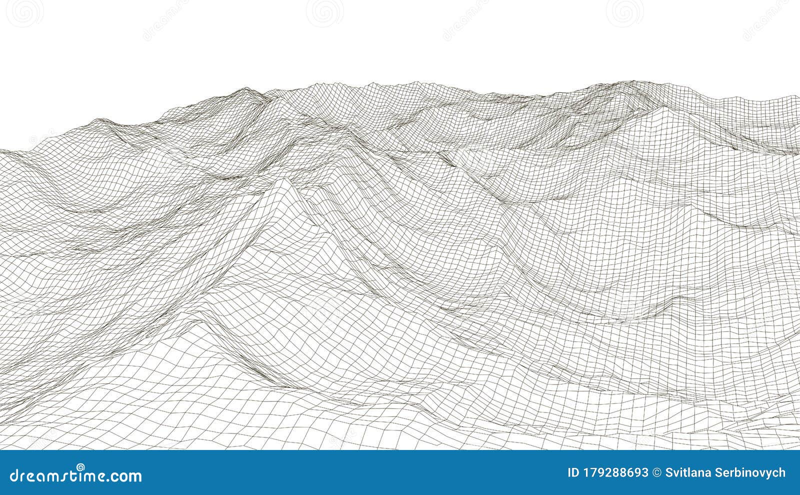 Abstract Digital Polygonal Wireframe Landscape. Vector Mesh ...